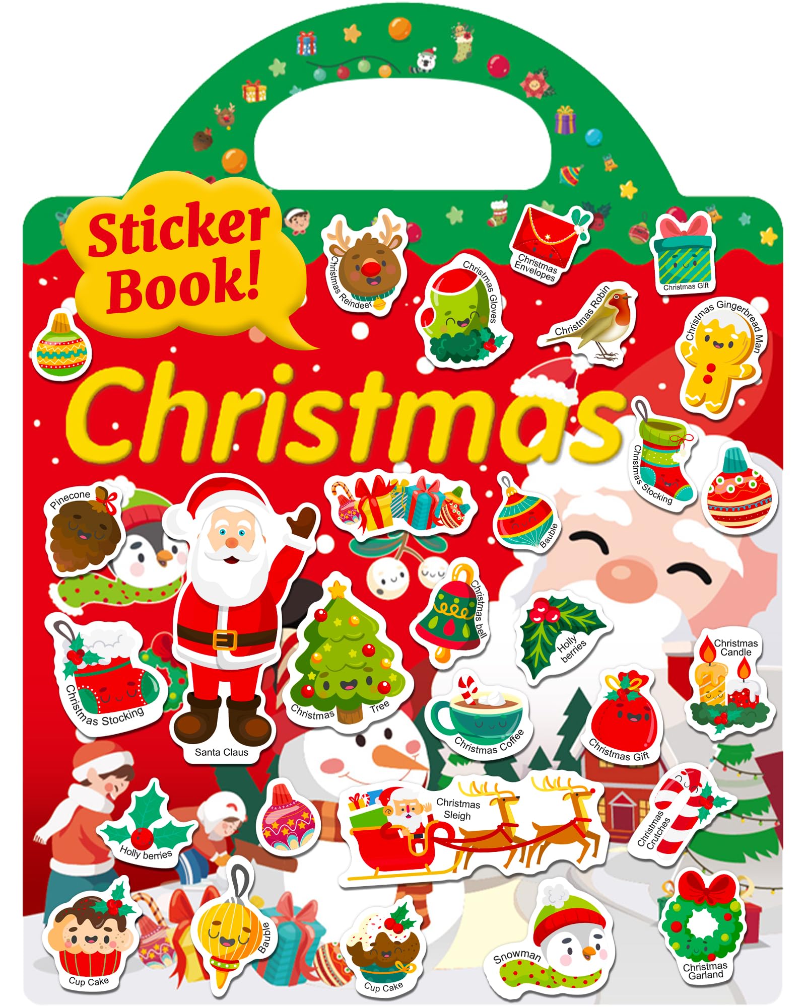 Amazon.com: Benresive Christmas Reusable Sticker Books for Toddlers 1-3 ...