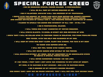 Amazon.com: SPECIAL FORCES Poster Creed Gifts 18X24 (SPFCREED6 ...