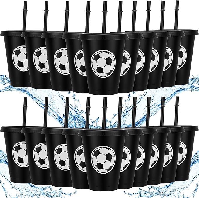 Amazon.com | Domensi 20 Pcs Soccer Party Favor Cups Bulk 16oz Soccer ...