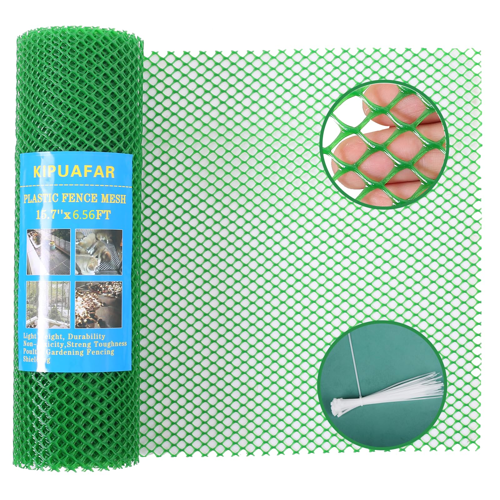 Amazon.com : Green Plastic Wire Mesh Fence Roll 15.7IN x 6.56FT ...