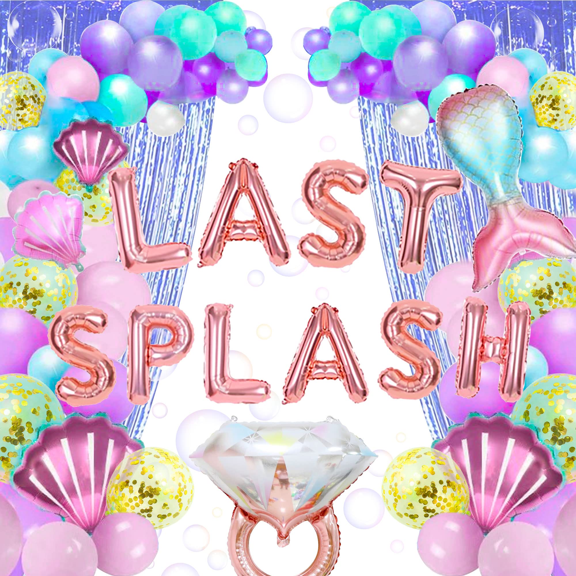 Amazon.com: LaVenty 98 PCS Luxury Last Splash Balloons Mermaid ...