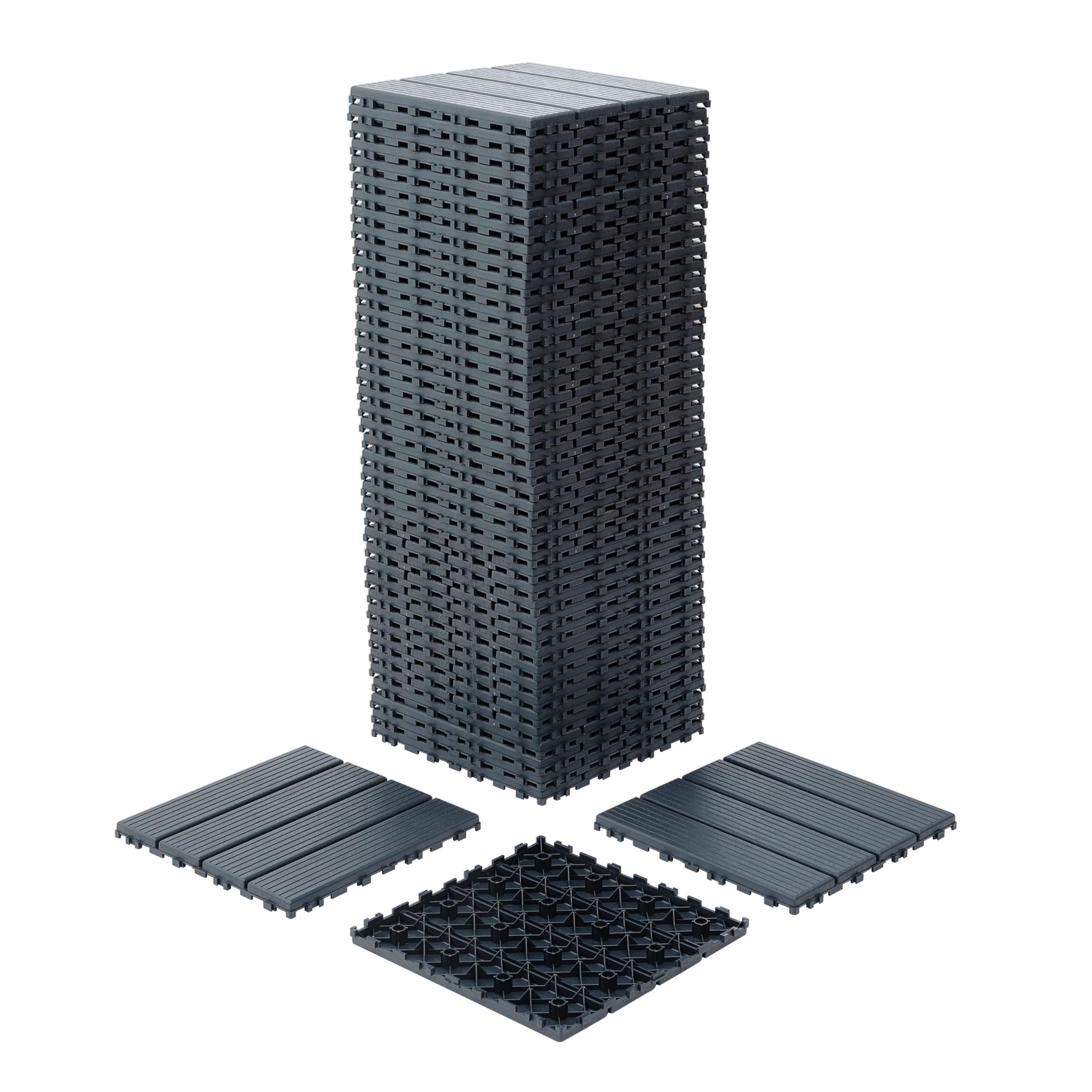 Dolonm Plastic Interlocking Deck Tiles 11.8"x11.8" Square Waterproof ...