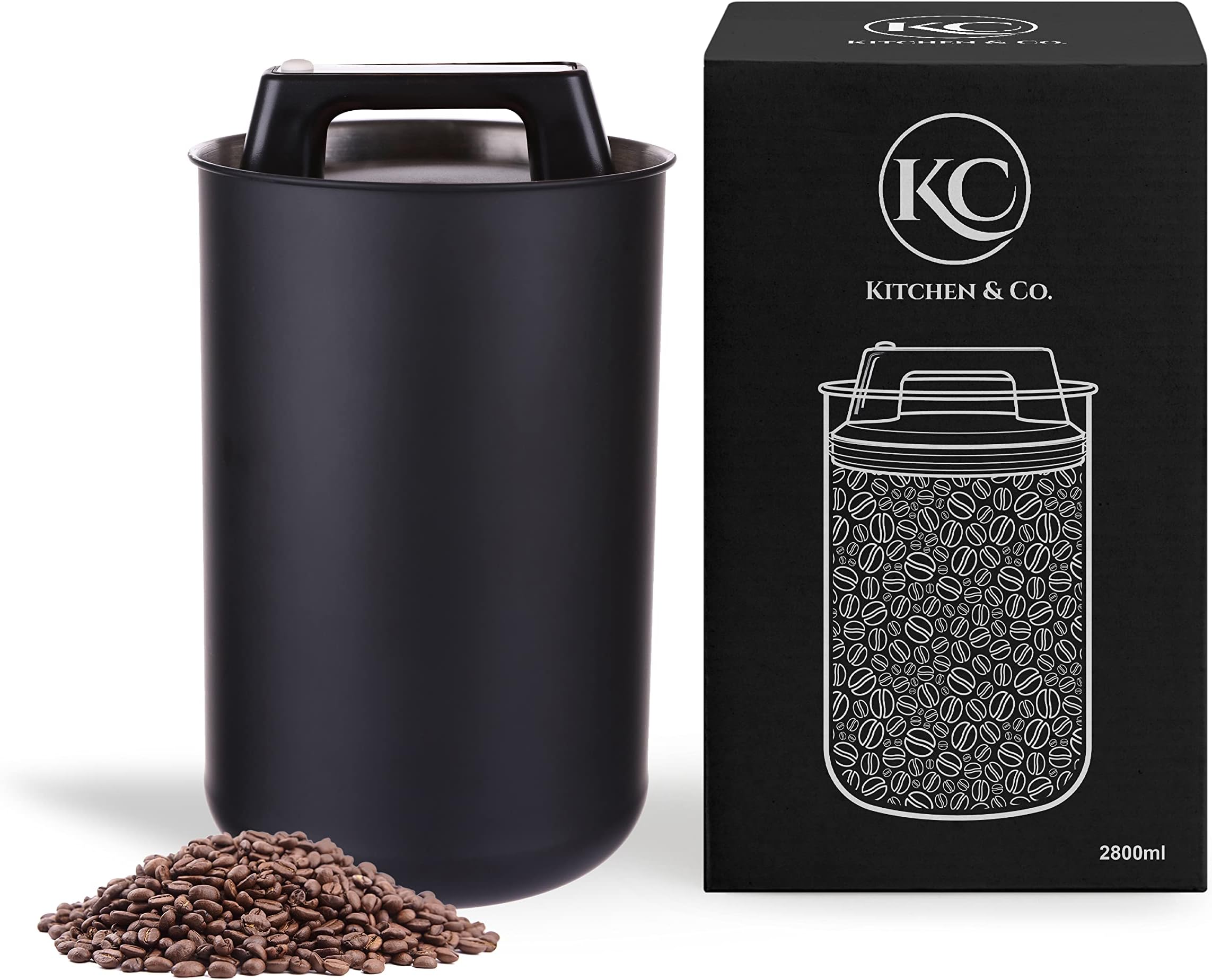 Airscape Coffee Storage Canister (2.5 lb Dry Beans) - Big Kilo Size ...