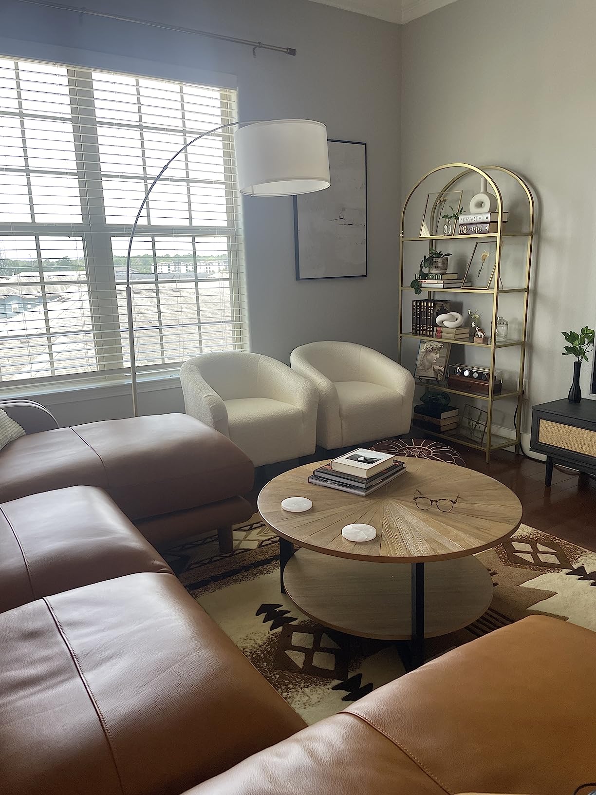 $31/mo - Finance Gexpusm Round Wood Coffee Table, Natural Wood Coffee ...