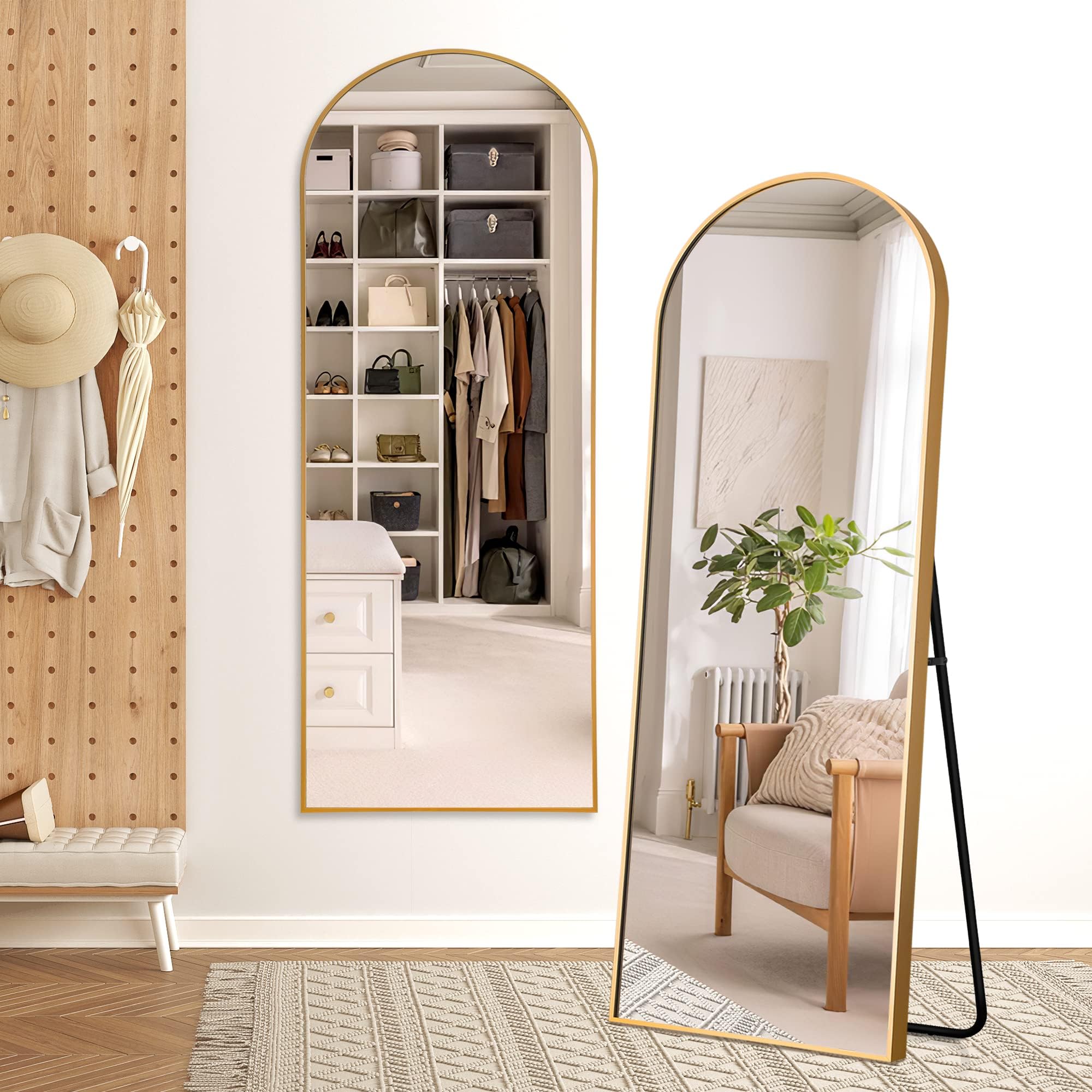 Amazon.com: UPLAND OAKS Large Full Length Body Mirror for Floor & Wall ...