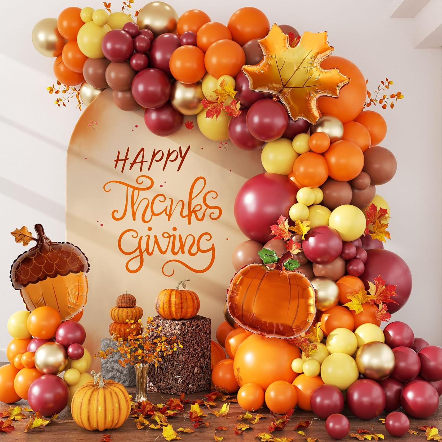 Amazon.com: 141pcs Thanksgiving Balloon Arch Fall Balloon Arch Kit with ...