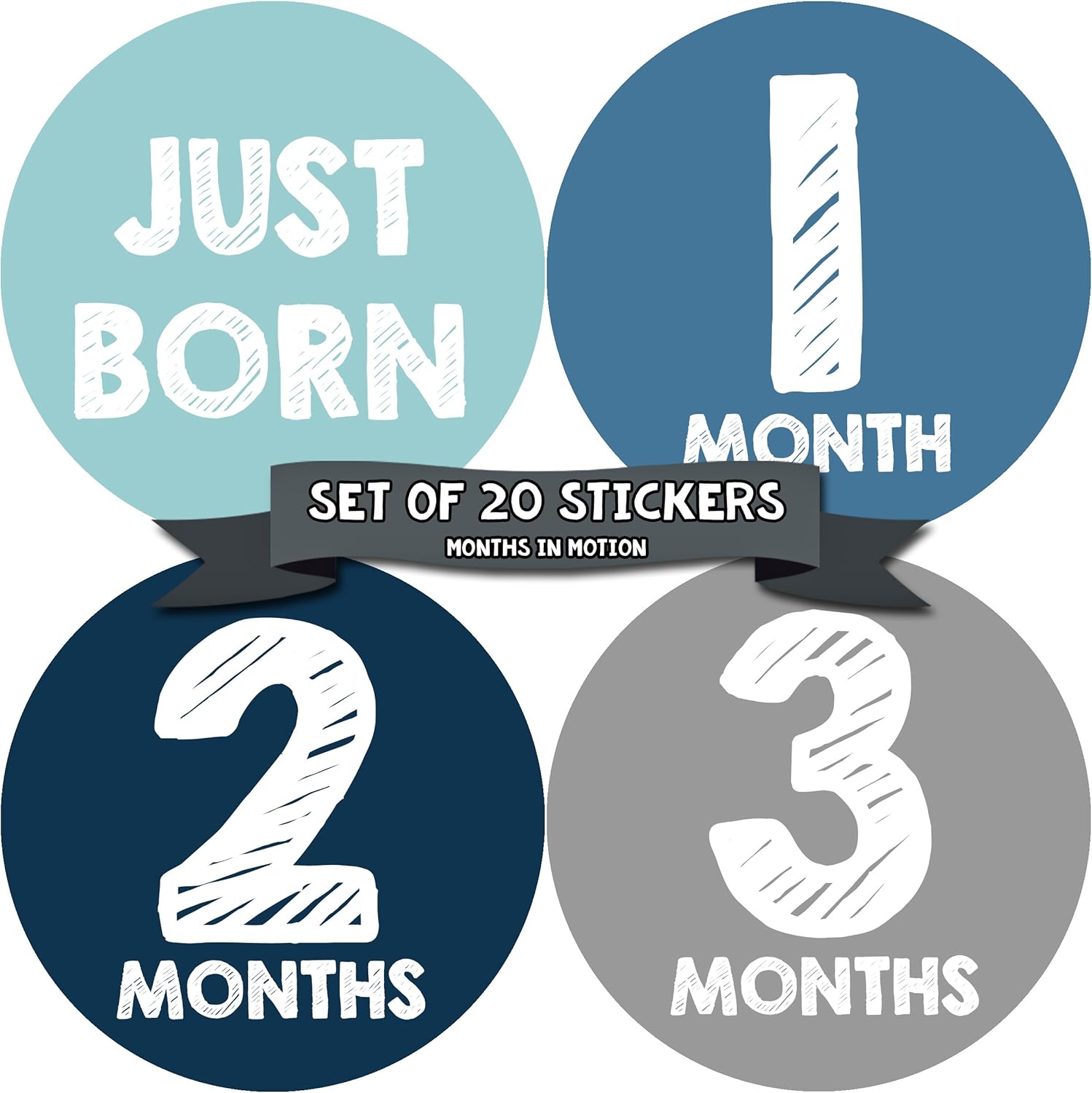Amazon.com: Months in Motion Baby Monthly Stickers - Baby Milestone ...