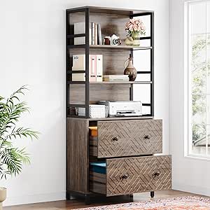 Amazon.com: Tribesigns 2-Drawer File Cabinet, Vertical Lateral Filling Cabinet for Letter Size ...