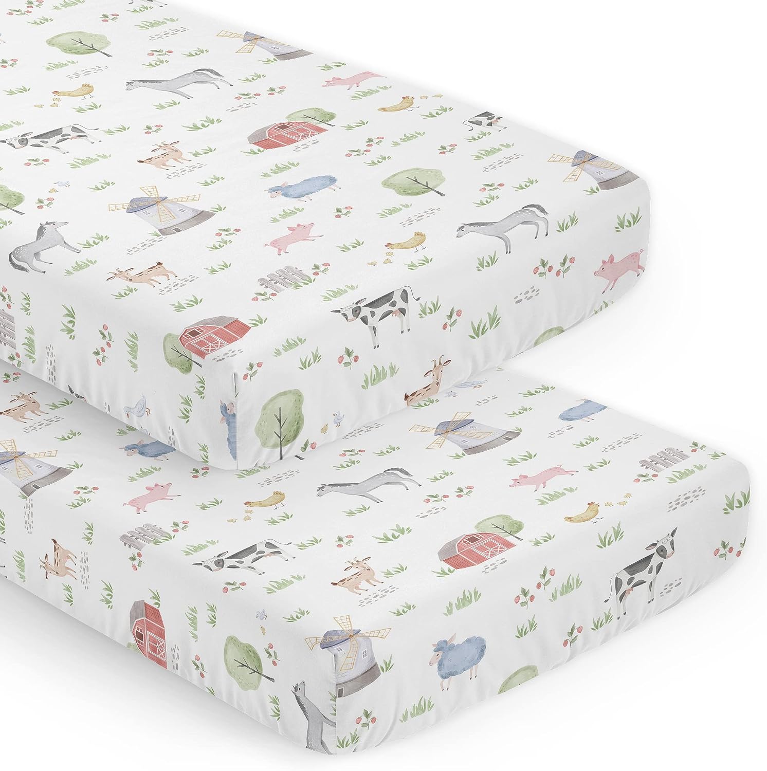 Amazon.com: Sweet Jojo Designs 2-Piece Baby Crib Sheets Set (Farm ...