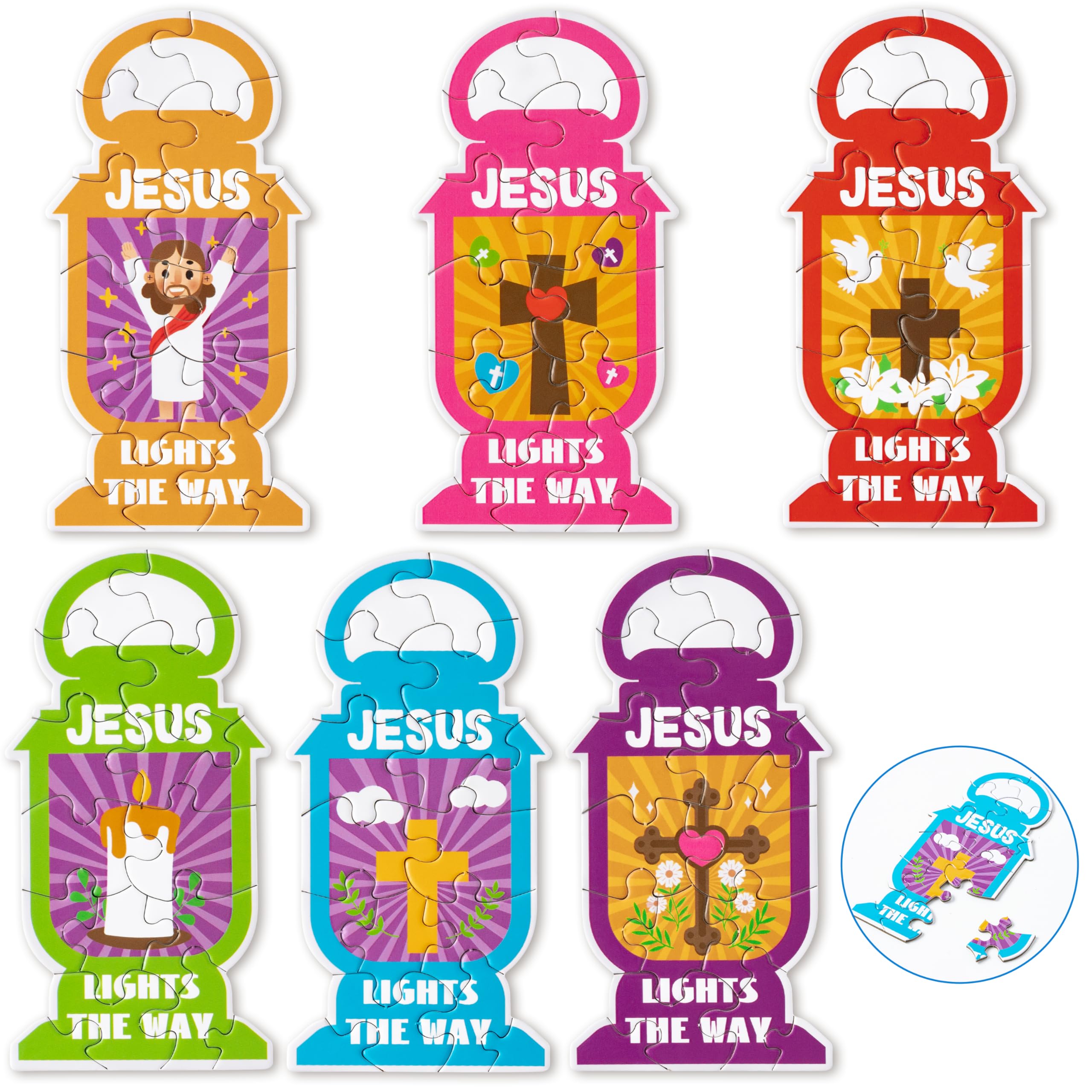 Amazon.com: Haooryx Christian Lantern Jigsaw Puzzles - 12pcs Jesus ...