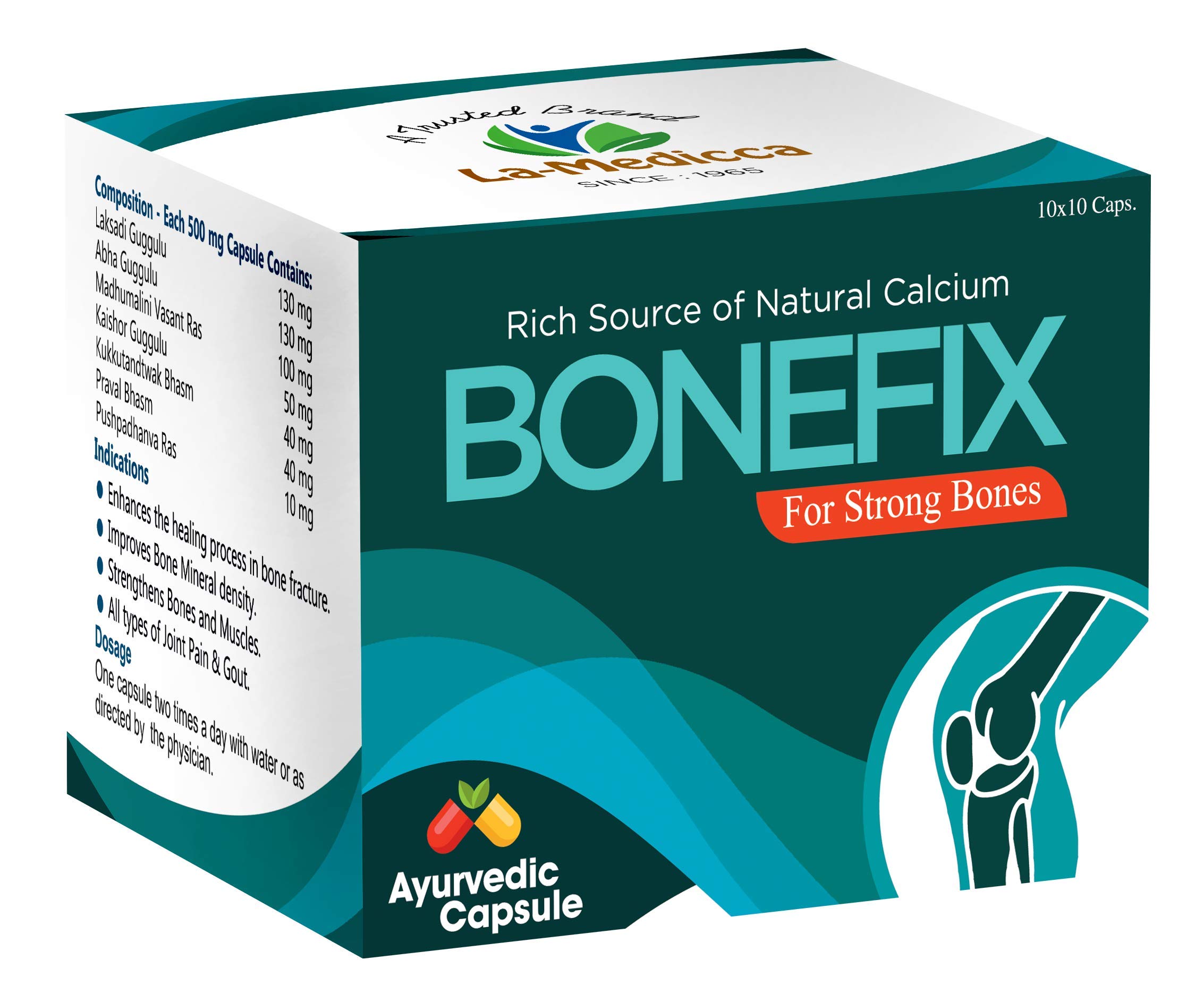 Buy La-Medicca's Bonefix Capsules (10x10 Capsules) for strengthening ...