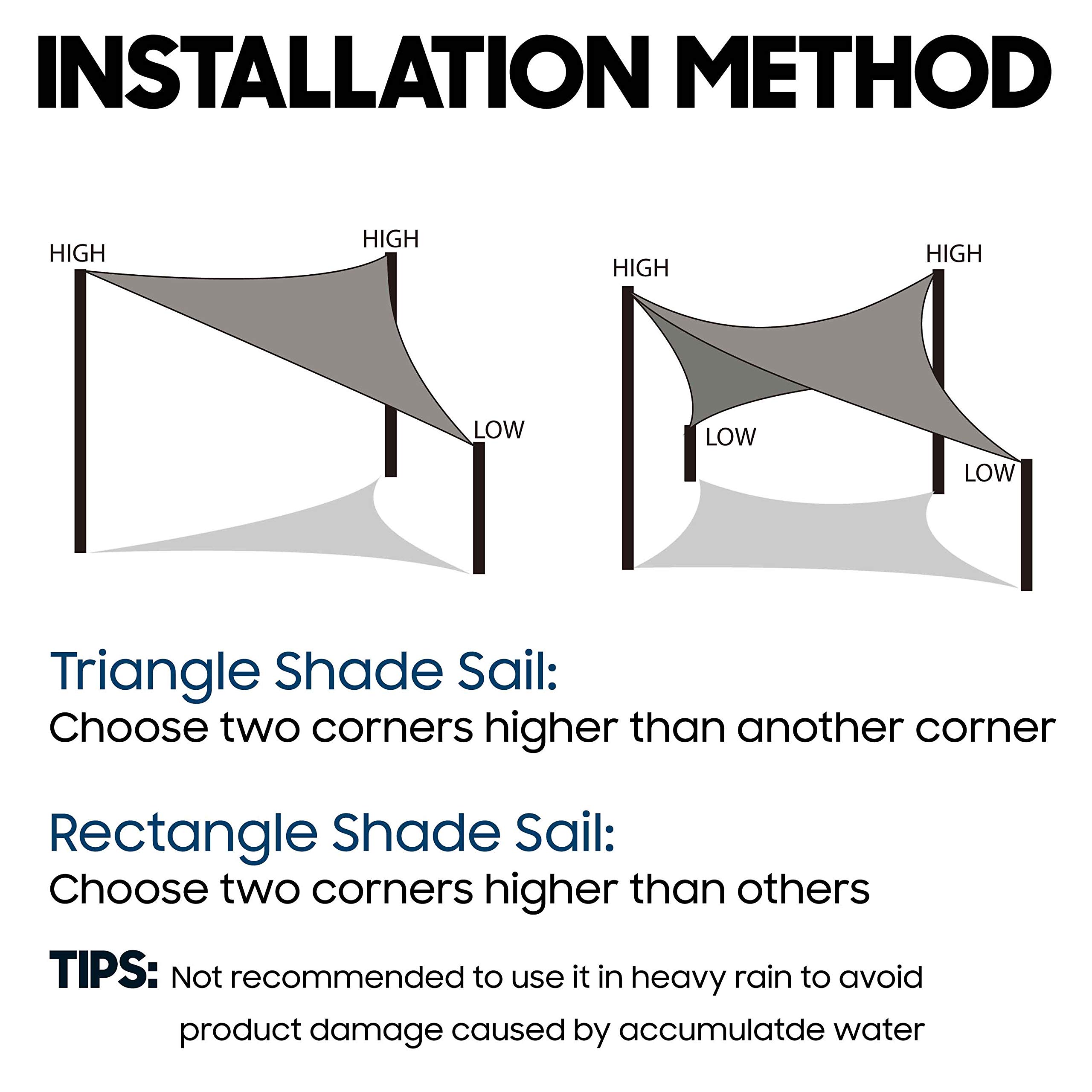 Snapklik.com : Sun Shade Sail, 12x12 UV Block Canopy Sun Awning For Patio, Deck, BackyardSand