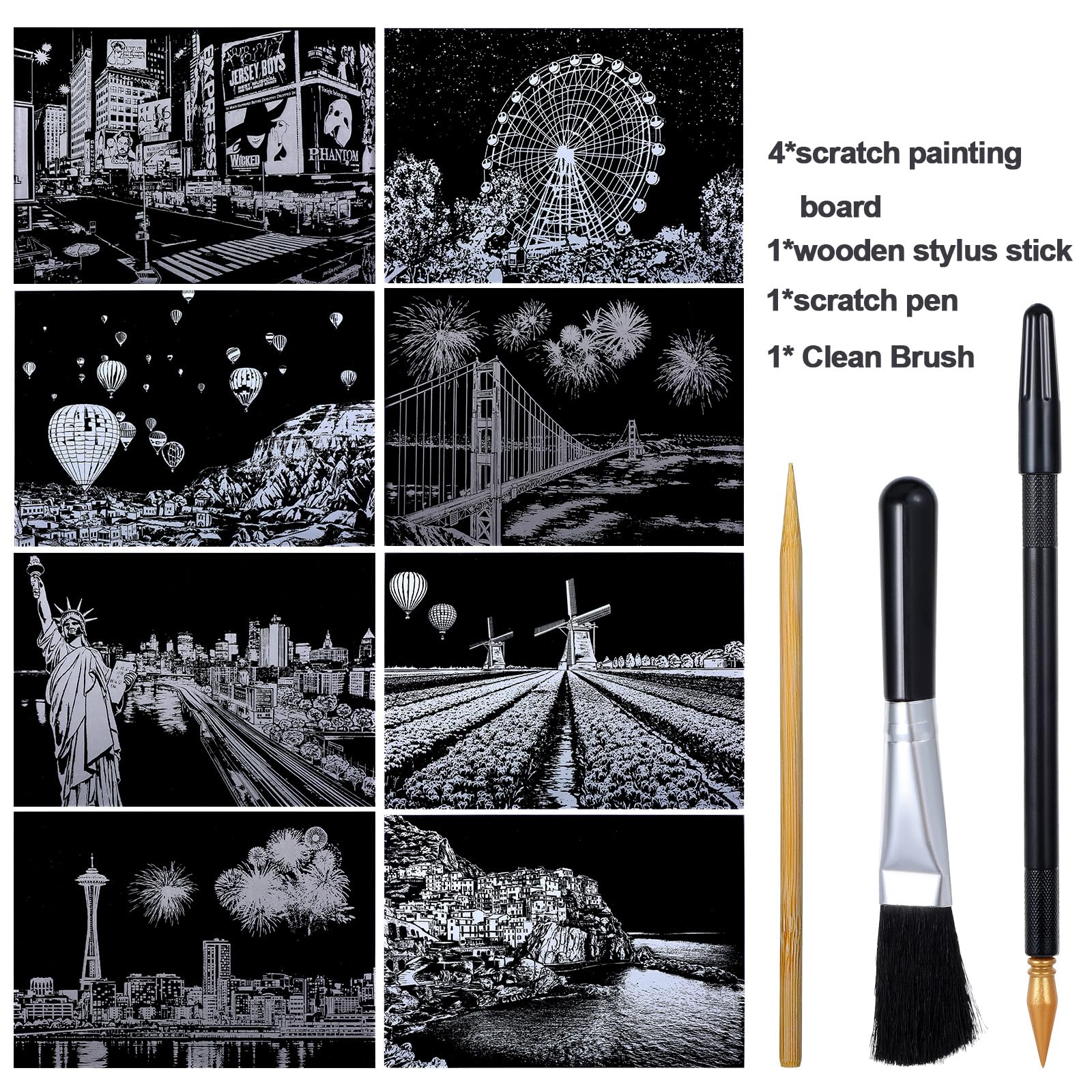 Snapklik.com : Yolev 8 Sheets Scratch Painting Scratch Art Rainbow ...