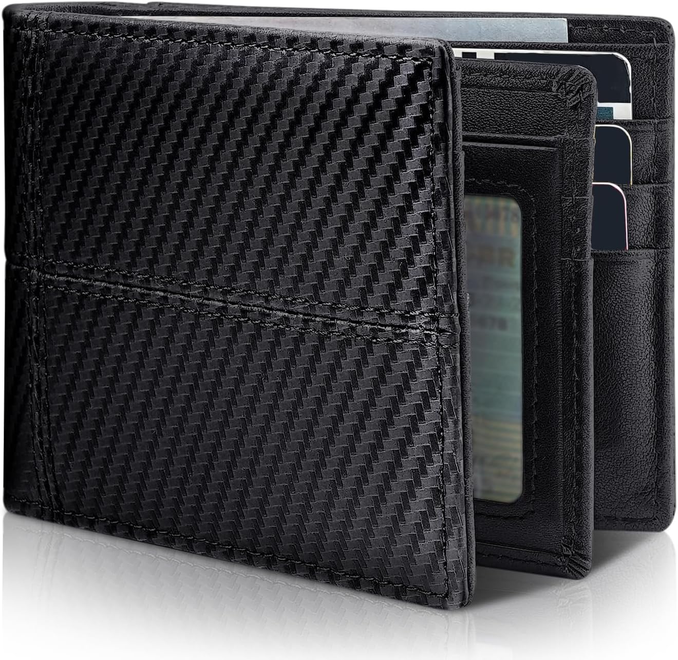 Amazon.com: Artpaxy Mens Wallet Bifold Genuine Leather RFID Blocking ...