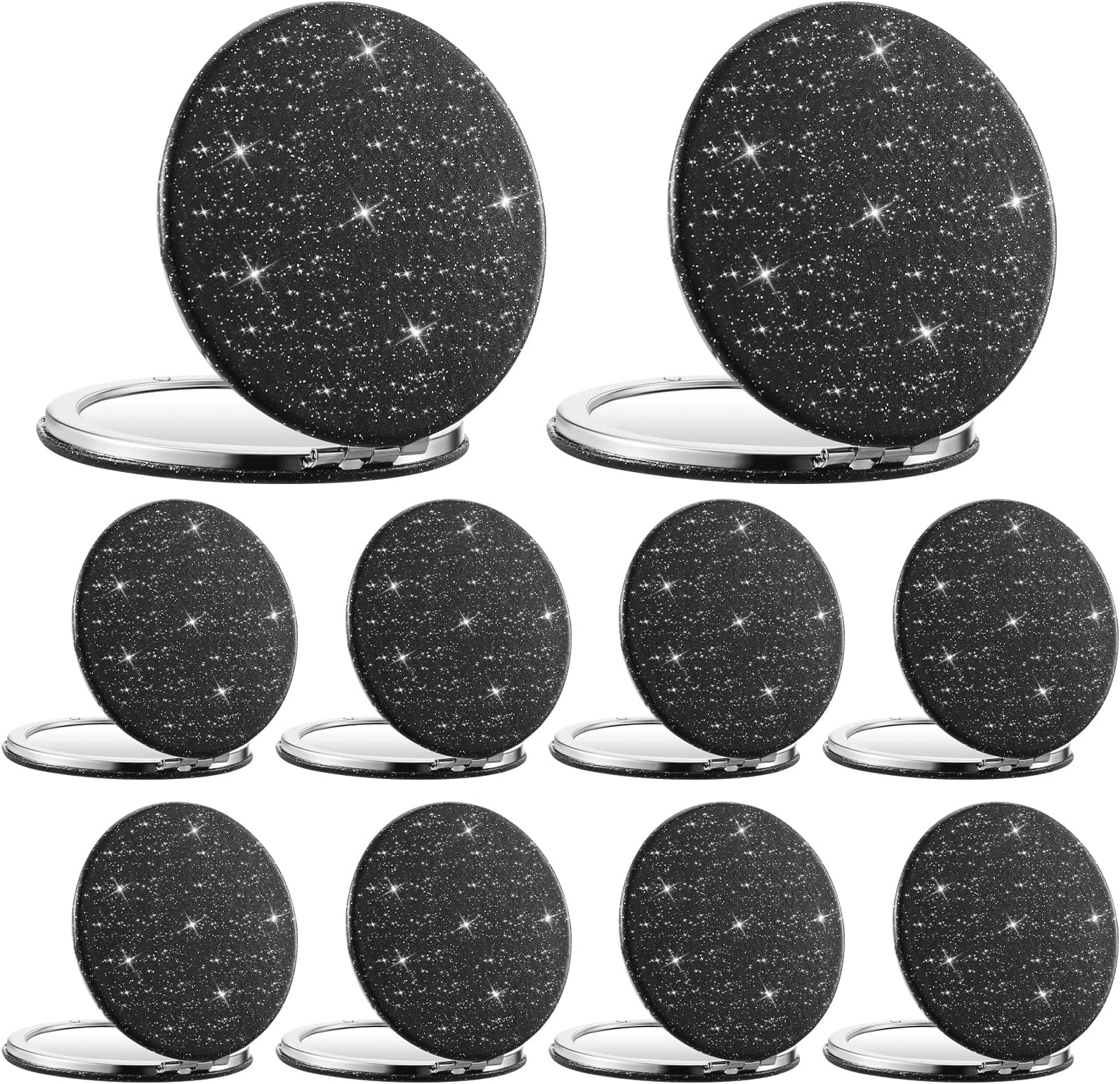 Amazon.com: 10 Piece Black Compact Mirror Small Round Pocket Mirror for ...
