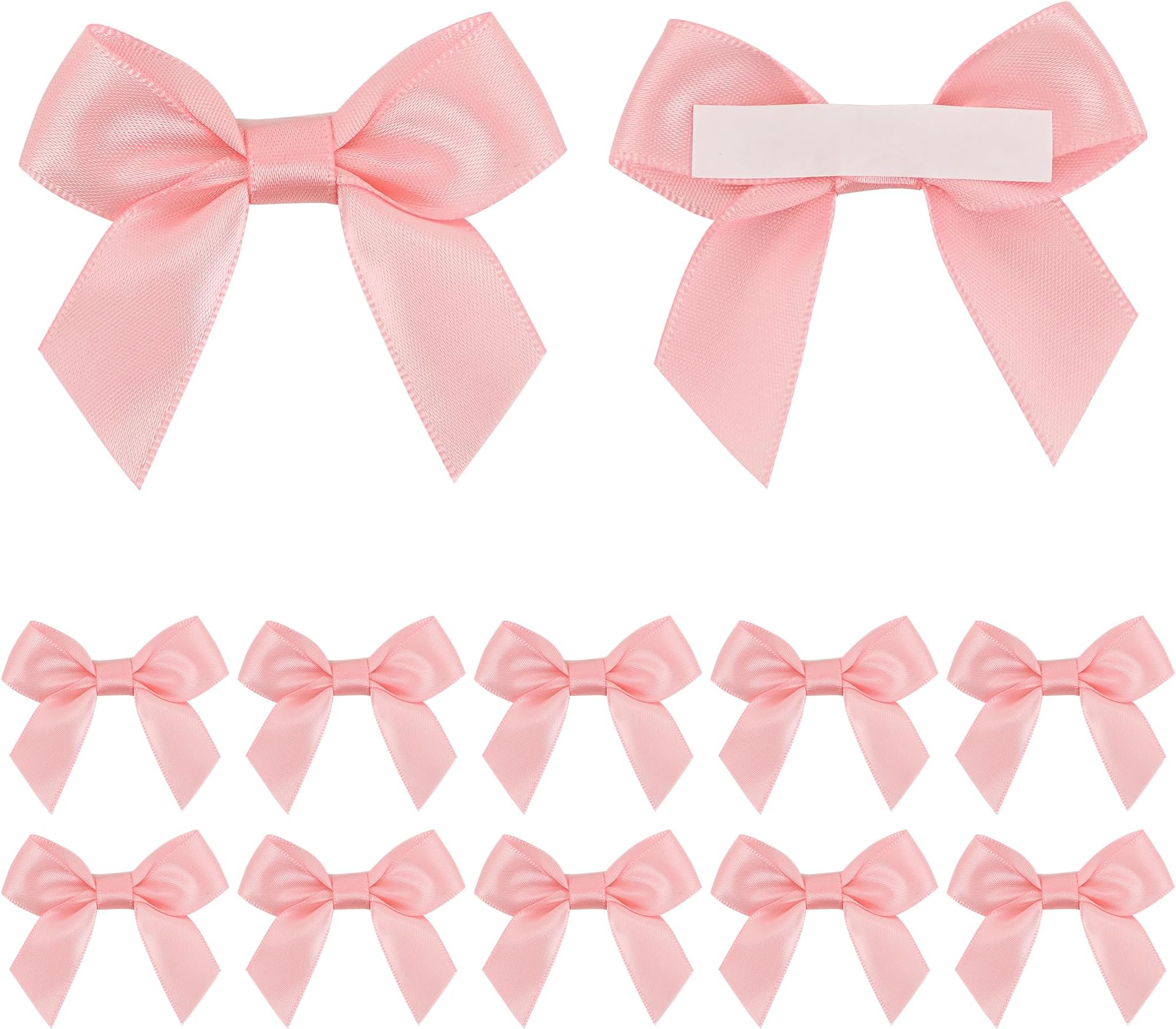 Amazon.com: AIMUDI Baby Pink Satin Ribbon Bows 2" Self Adhesive Satin ...