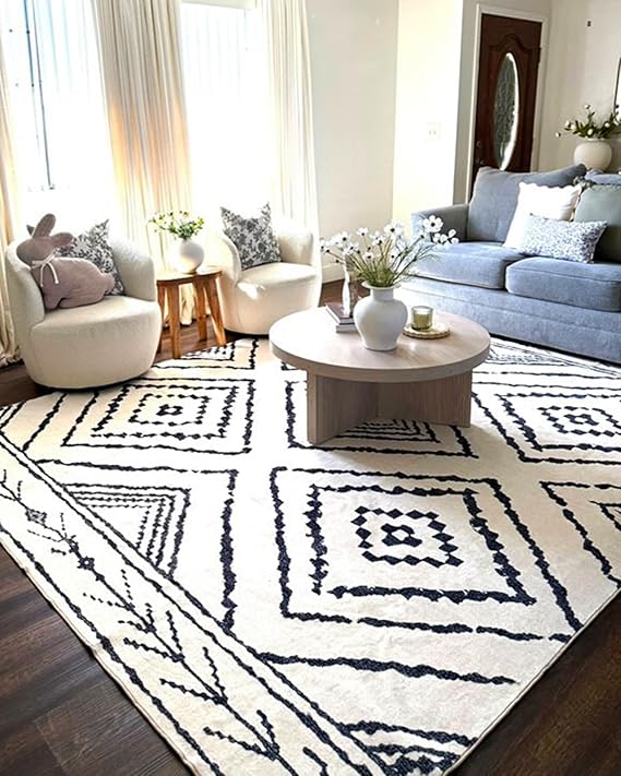 Amazon.com: Area Rug 8x10 Rug Machine Washable Non-Slip Low Pile Print ...
