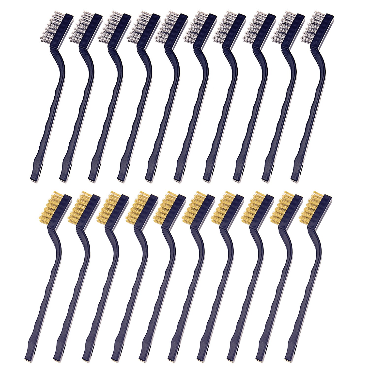 Amazon.com: Sunmns 20 Pieces Mini Handle Stainless Steel Wire Bristles ...
