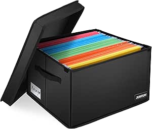 Amazon.com: JUNDUN Fireproof File Box, Fireproof File Storage Organizer ...