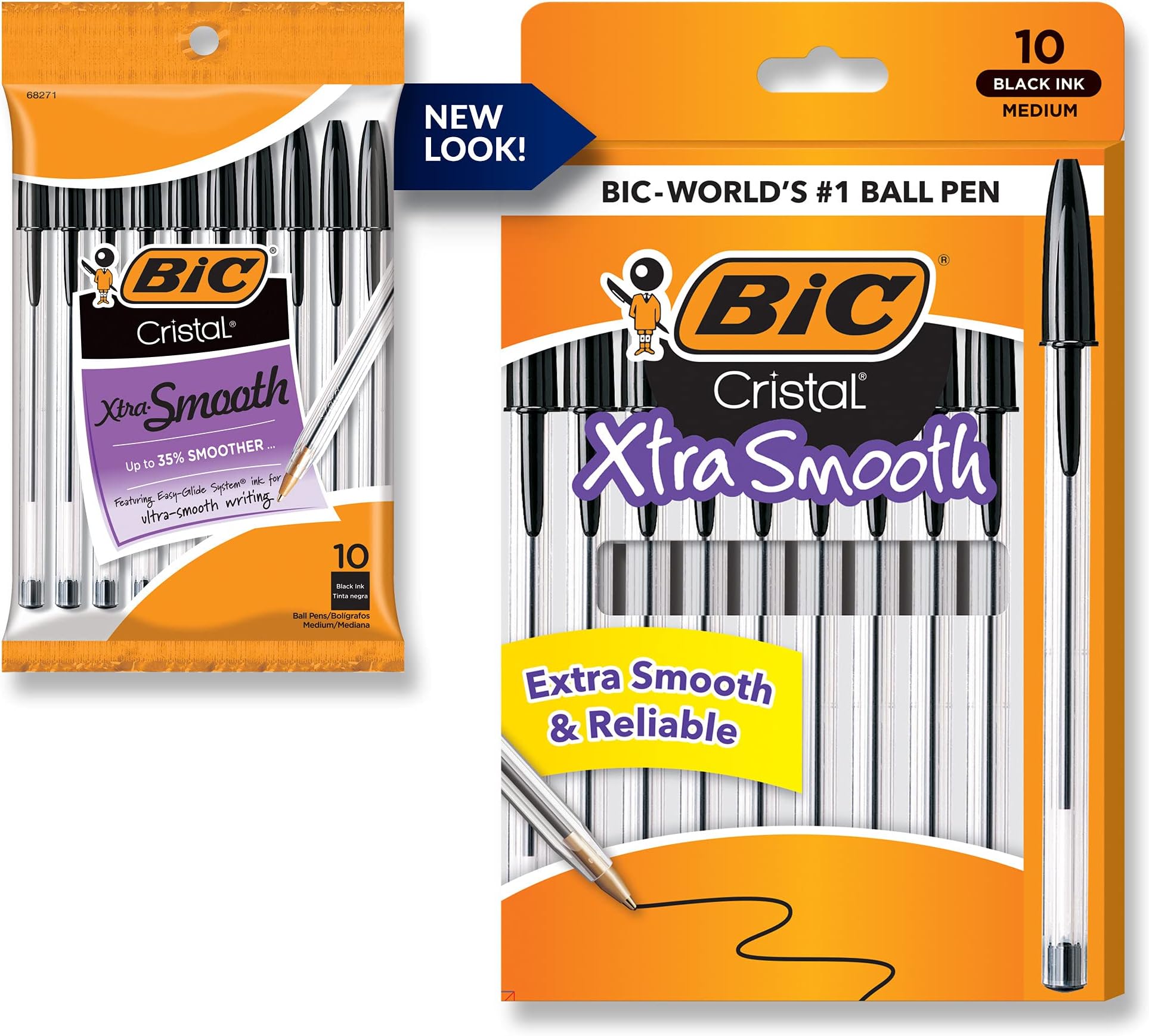 Amazon.com: Bic Cristal Re'New, Premium Refillable Ballpoint Pen, in ...