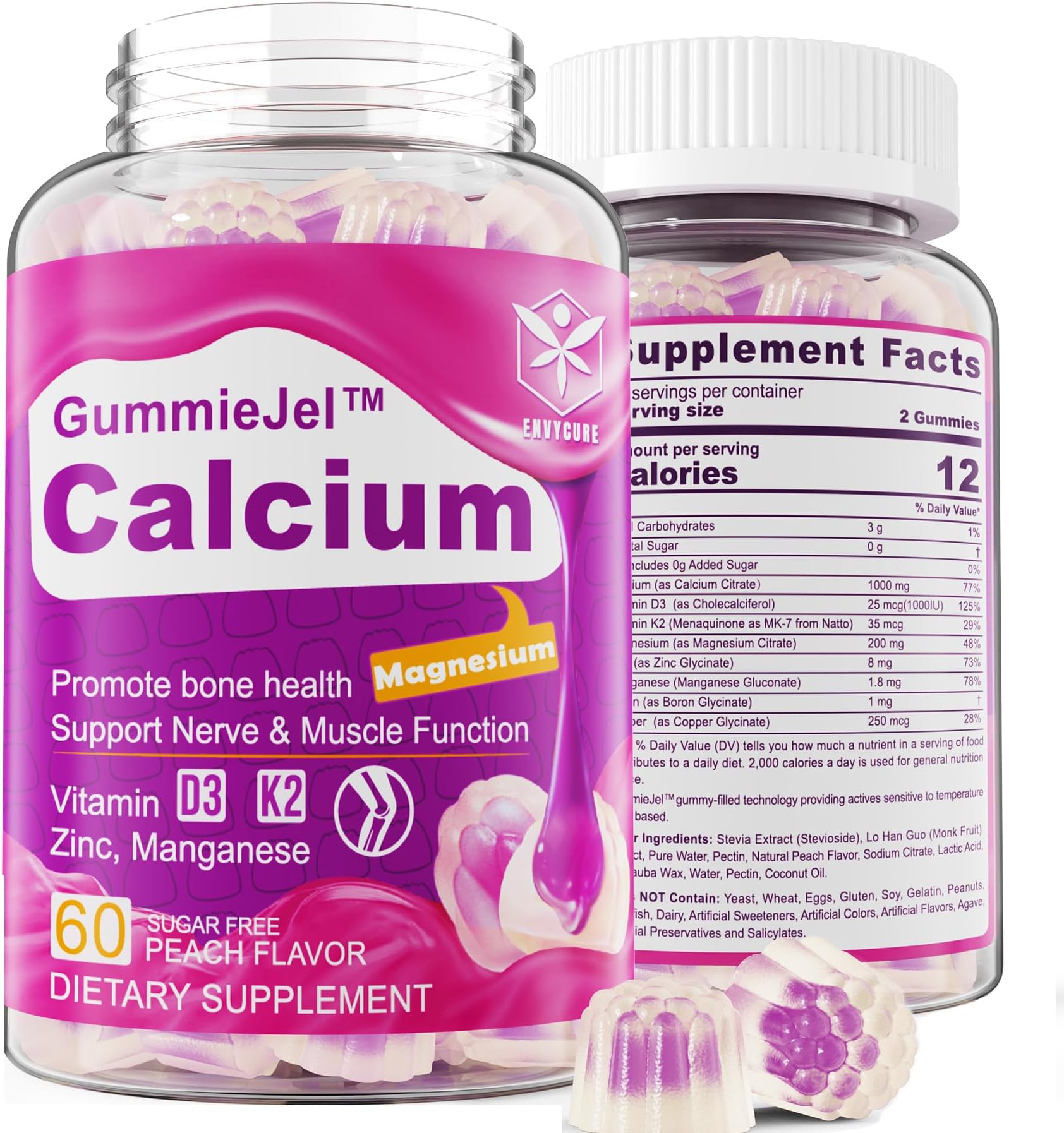 Amazon.com: VitaFusion Calcium with Vitamin D3 - 2 100 Count Bottles ...