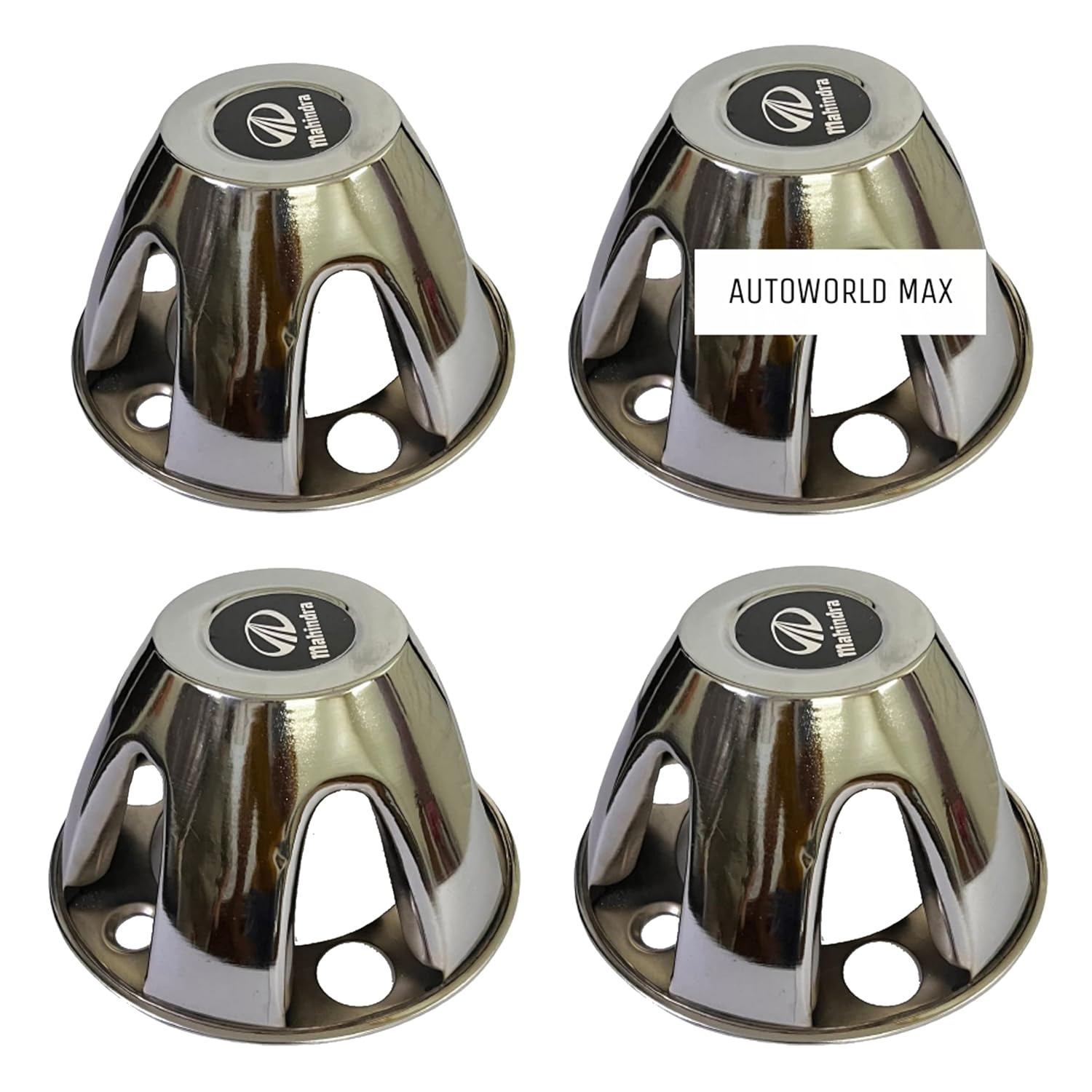 AUTOWORLD MAX 4PCS(8.25 Dia) INCHES Steel Wheel Cover Chrome Metal ...