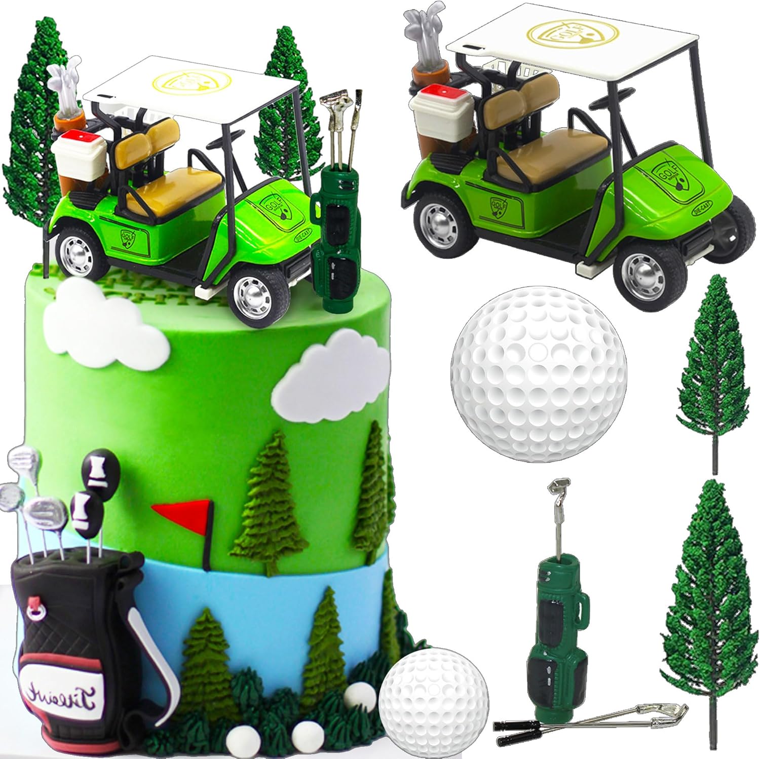 Amazon.com: Luxury Golf Cake Decoration Heading for the Green Cake ...