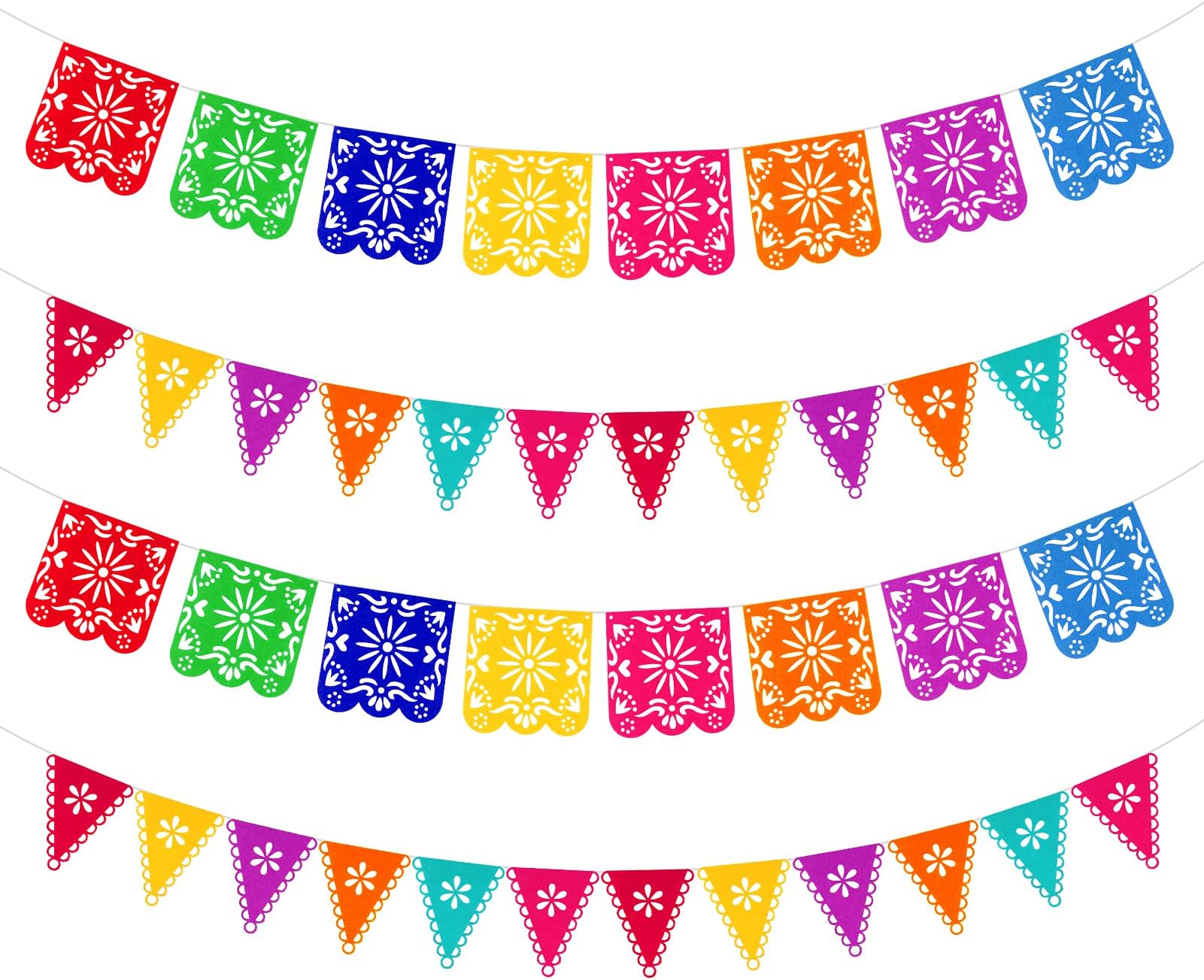 Amazon.com: HOWAF 27pcs Day of The Dead Papel Picado Banner, Felt Dia ...