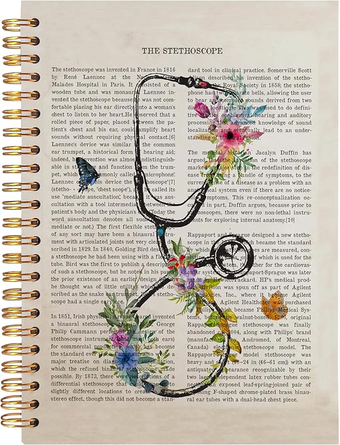 Amazon.com : BearCake Retro Stethoscope Medical Notebook Journal, Nurse ...