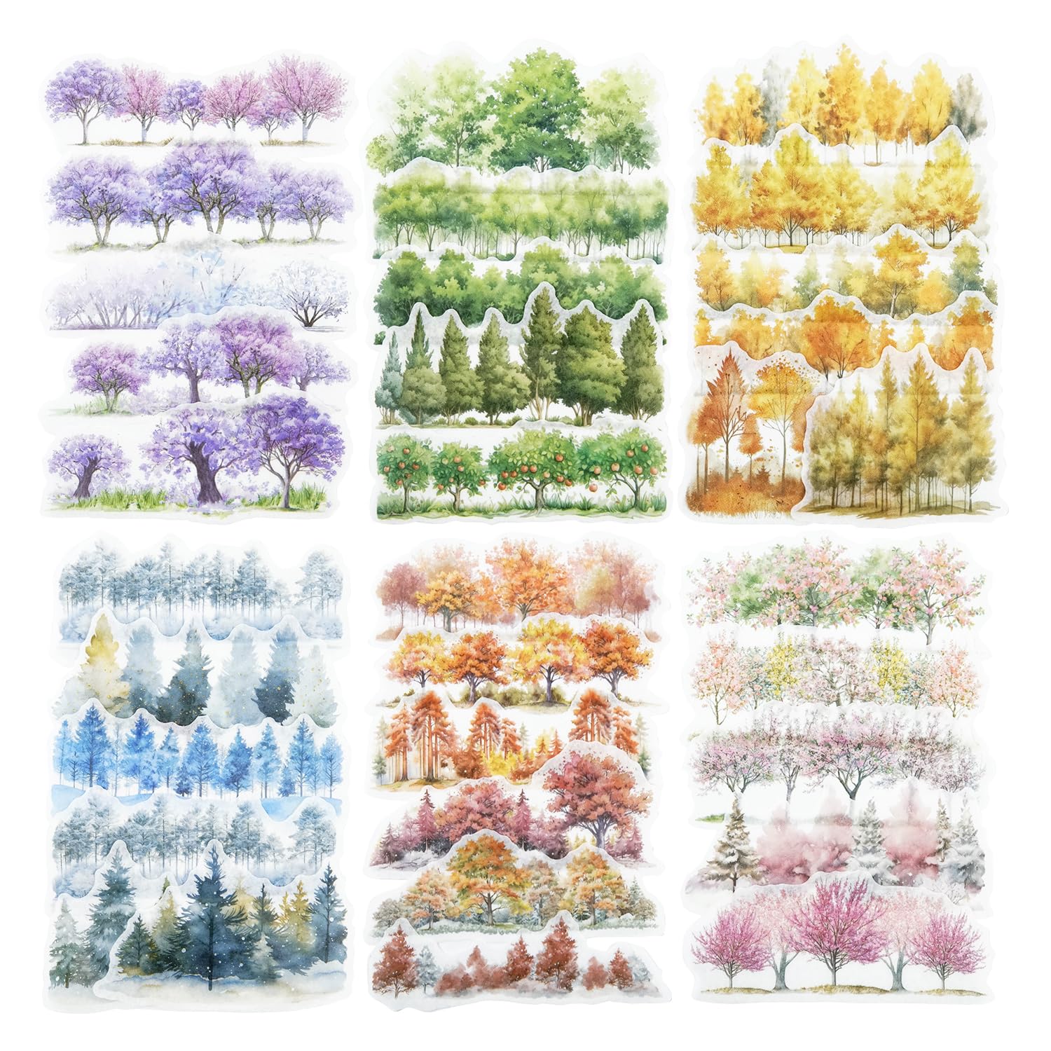 Amazon.com: AuriicLeaf Tree Washi Stickers Set, 120PCS Nature-Inspired ...