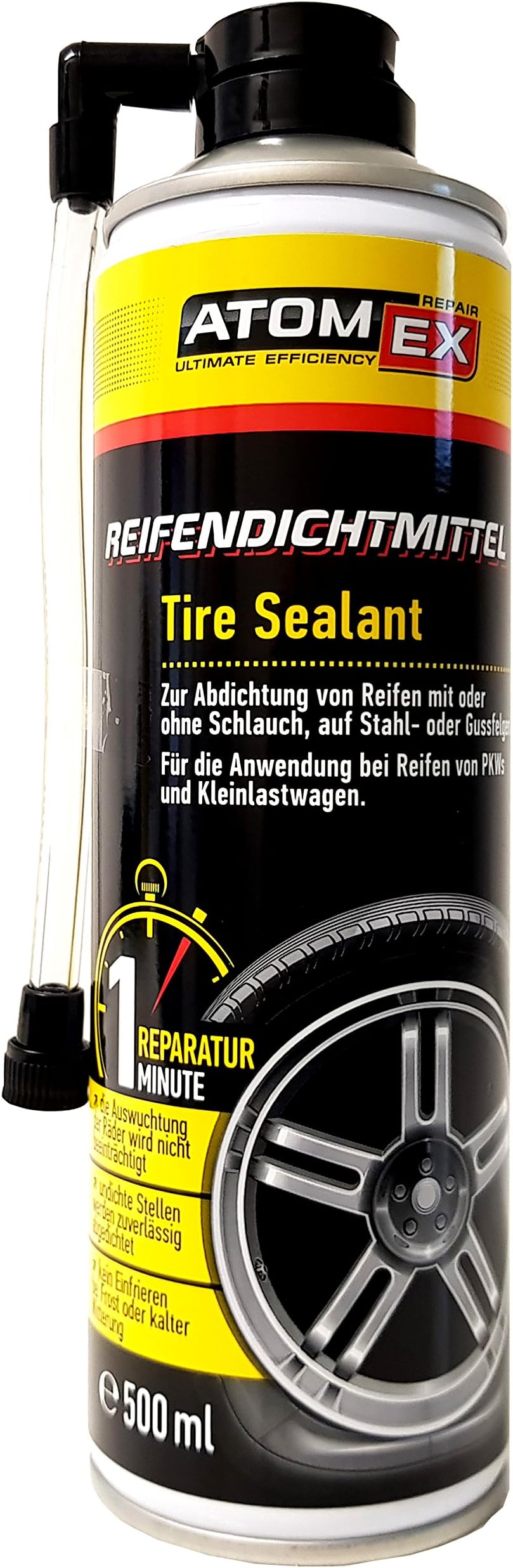 ELASTOFIT Reifendichtmittel Reifendicht 500ml Ersatz Reifenpannenset 10 ...