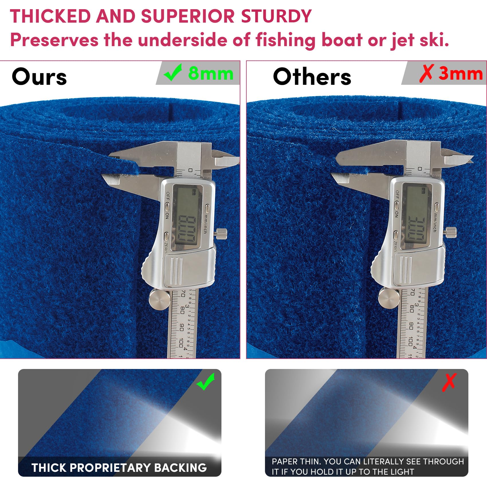 Snapklik.com : Boat Trailer Bunk Carpet Blue,12 Inch X 100 Feet Boat ...
