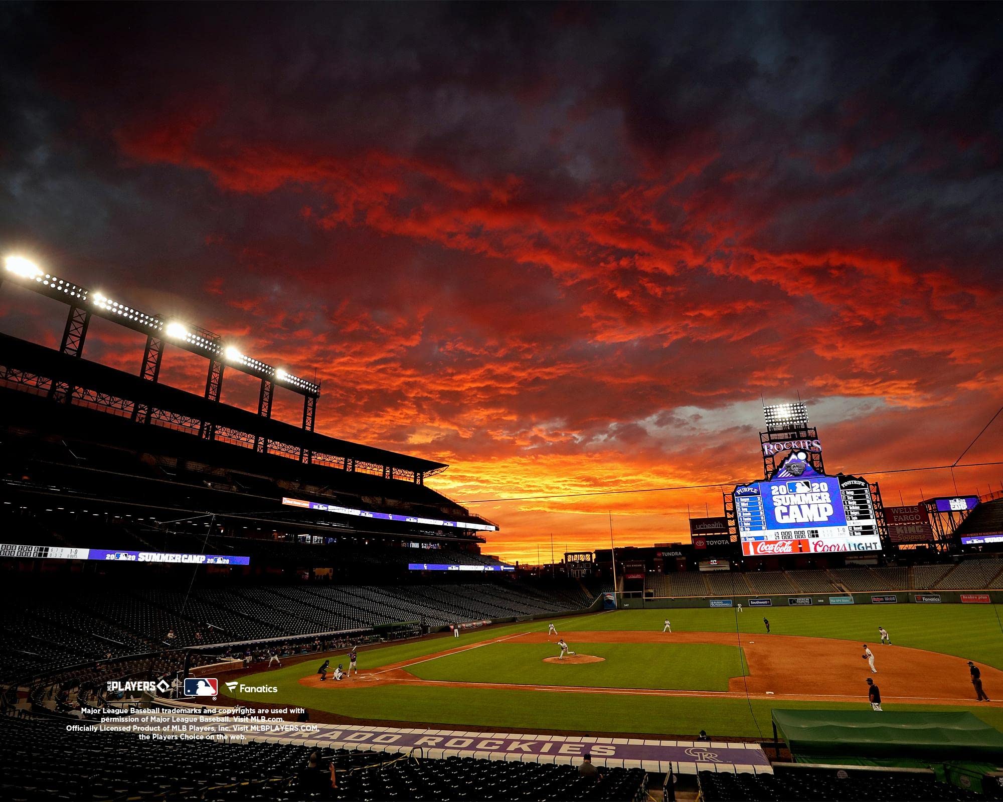 Baseball Field At Sunset