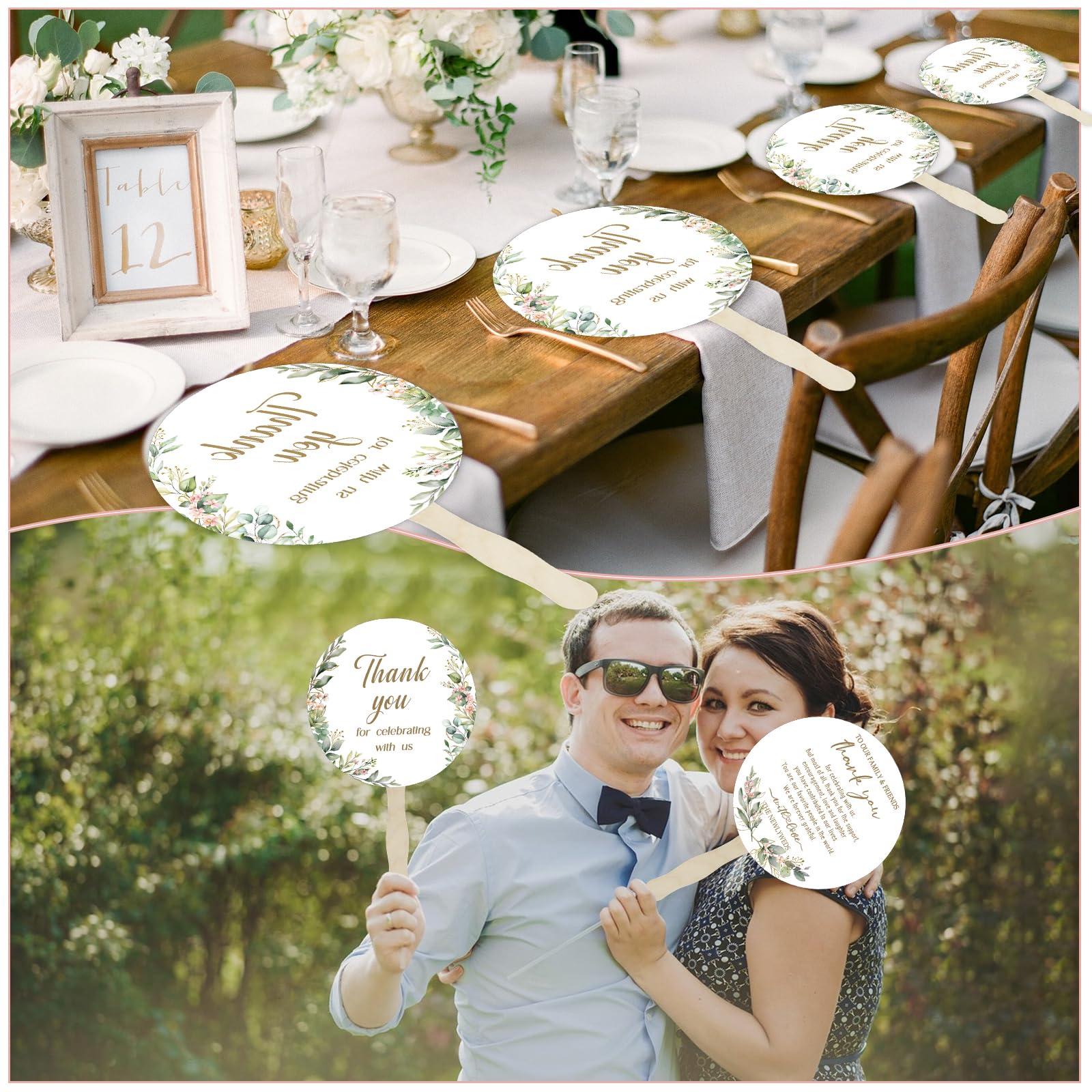 Wedding Souvenirs For Guests 50 PCS Wedding Hand Fans - Thank You For ...