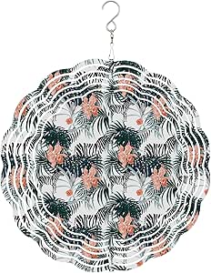 Amazon.com: Wind Spinner Spring Pink Floral Monstera Leaves on White ...