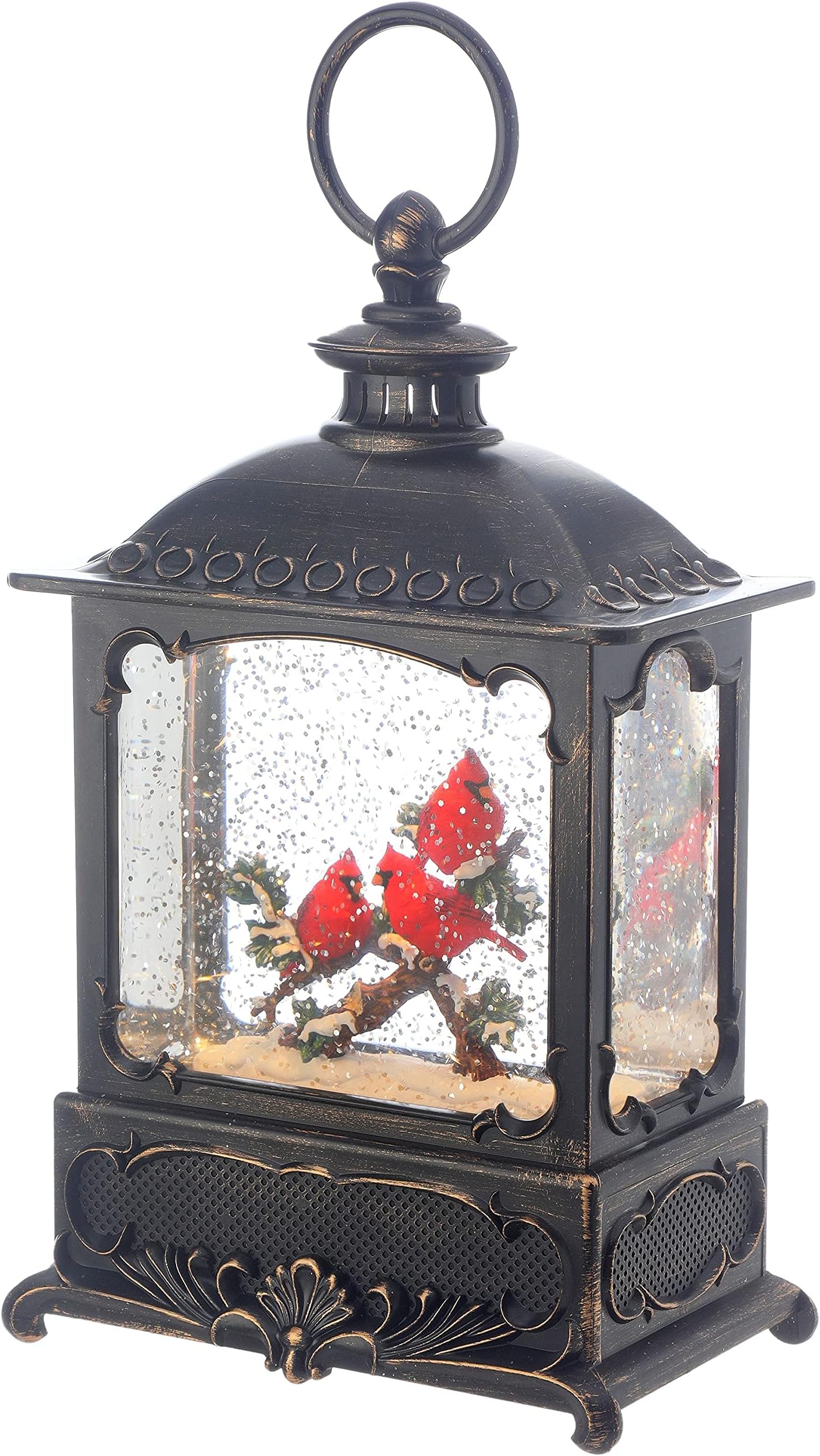 Amazon.com: Roman 11" Lighted Swirl Cardinal in White Lantern, Confetti ...