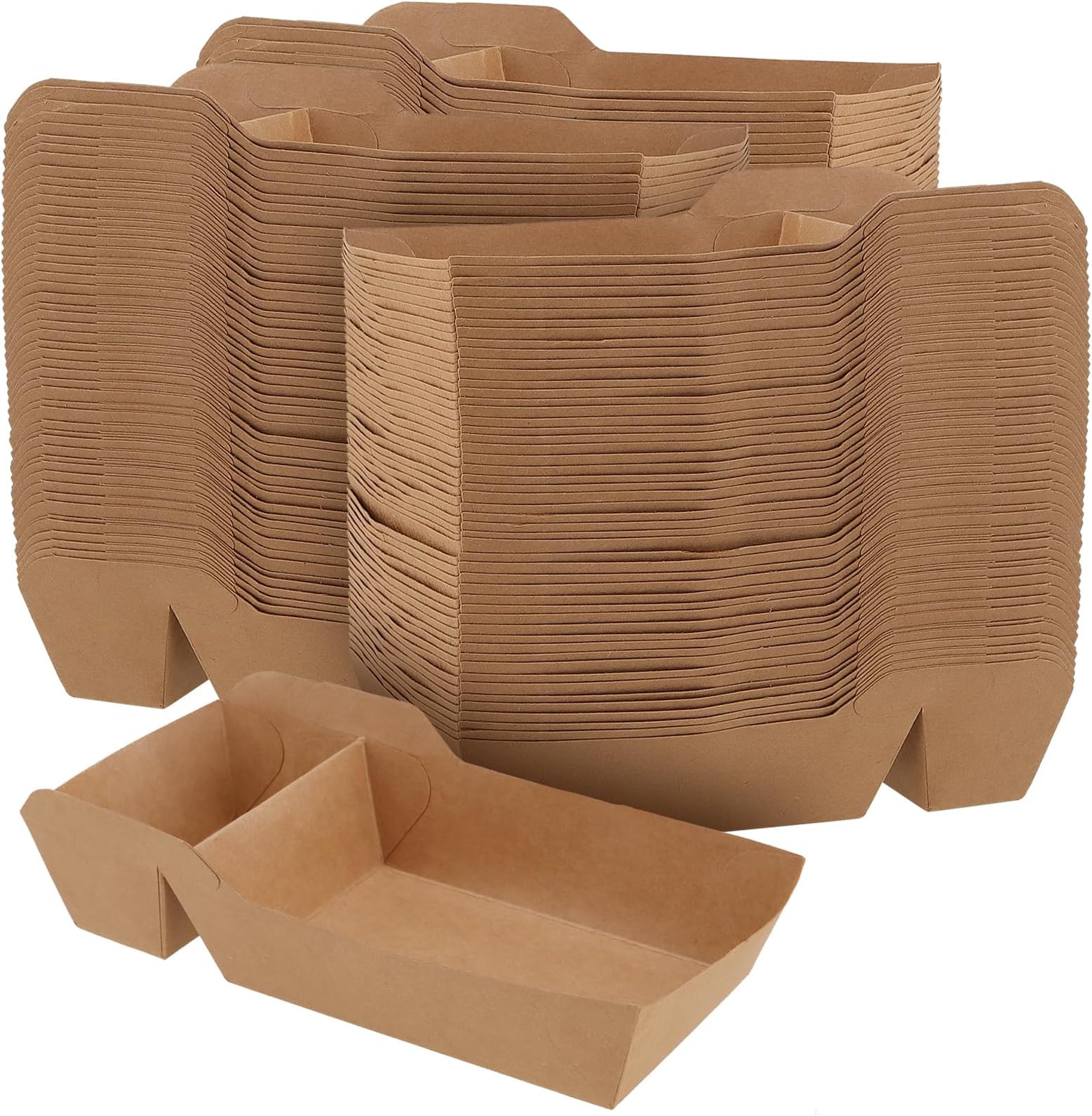 Amazon.com: TAICHEUT 200 Pack Brown Paper Food Serving Trays, 2 ...
