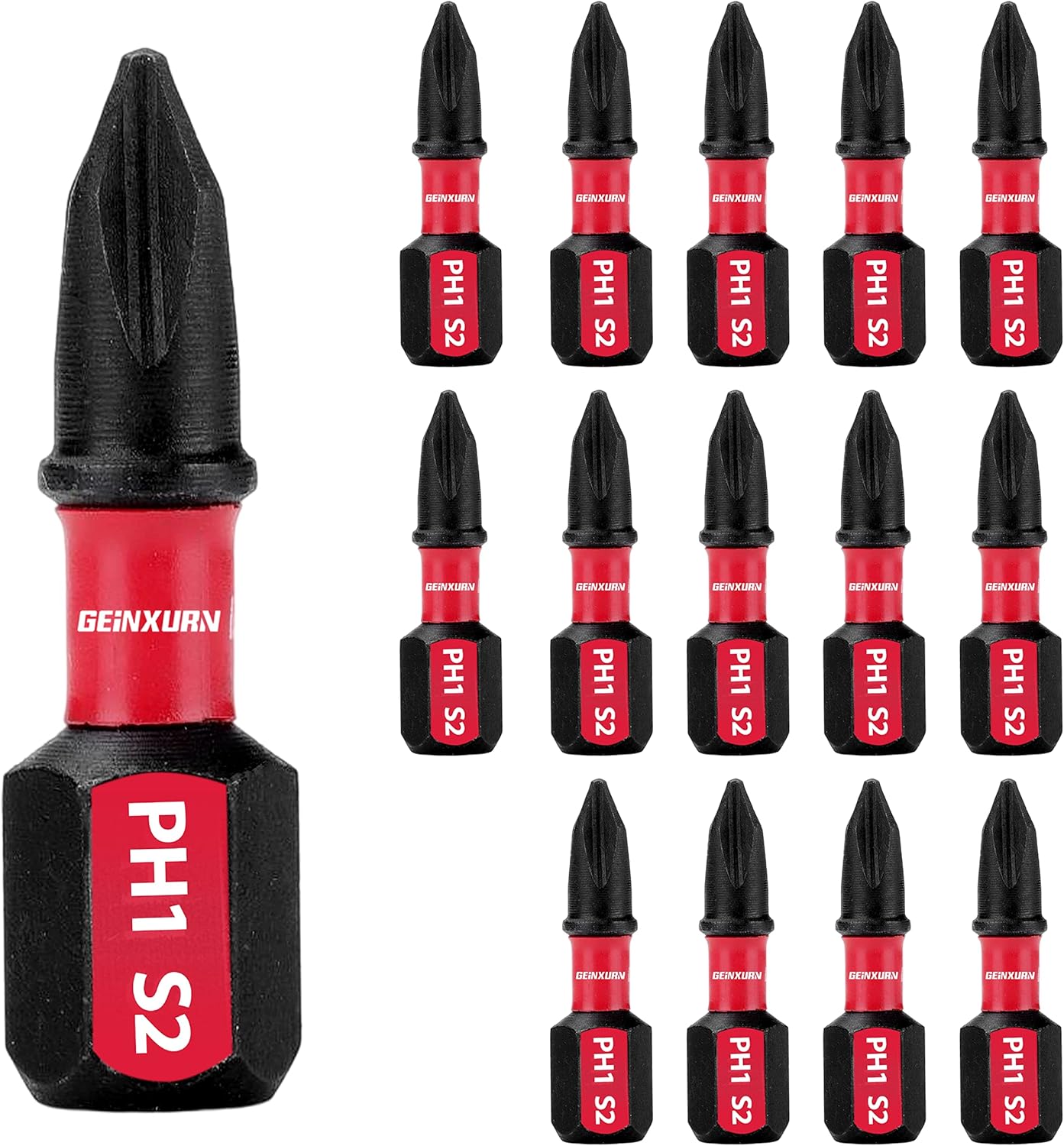 Geinxurn Impact Tough #1 Phillips 1 in. Insert Driver Bits,15Pack Bulk ...