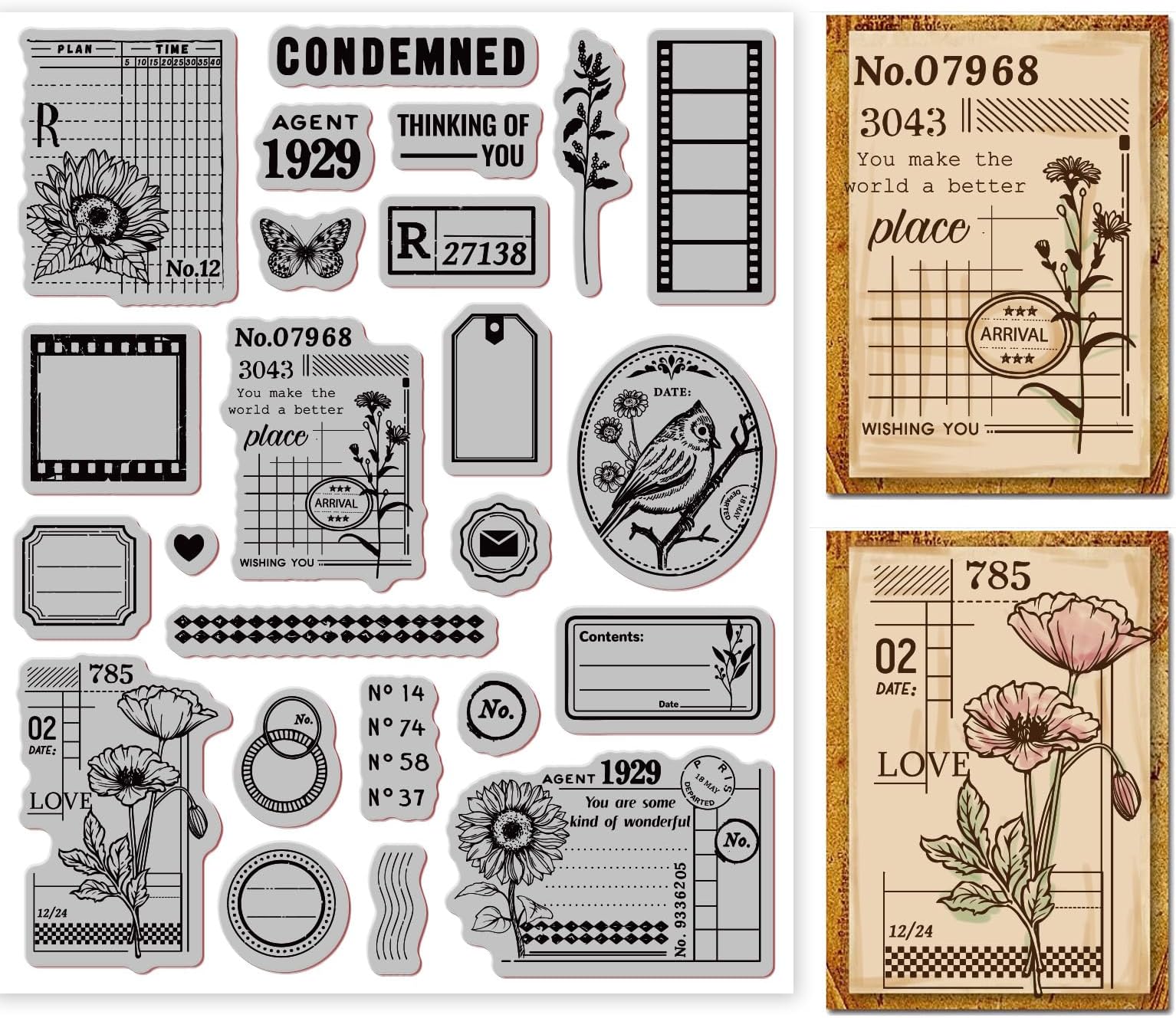 Tim Holtz Cling Stamps 7"X8.5"-Field Notes : Amazon.co.uk: Toys & Games