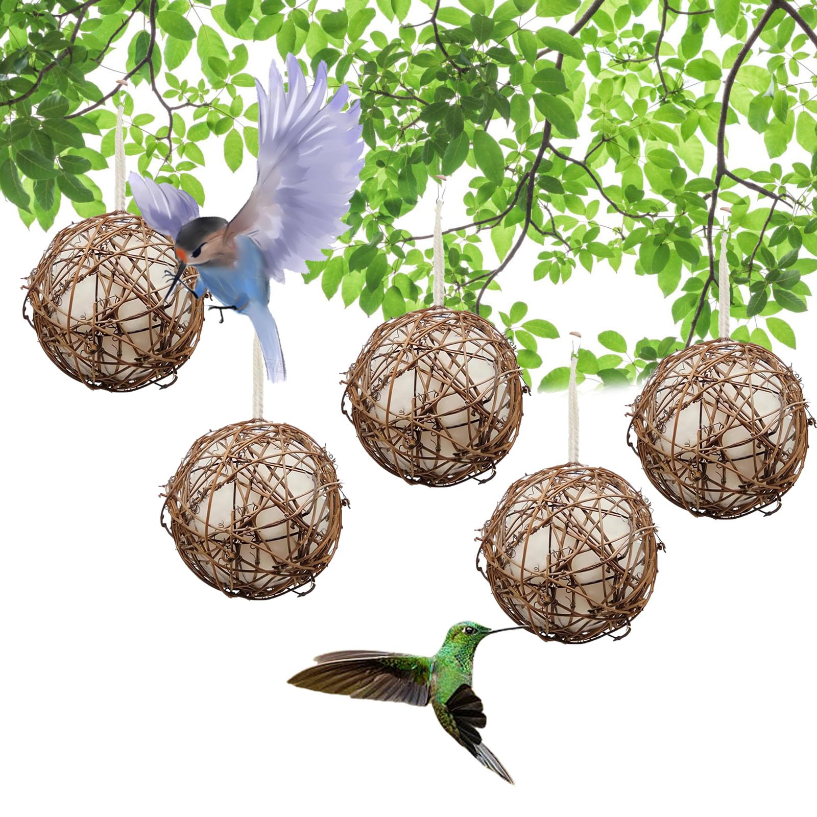 For The Birds Ball Of Nesting Materials PROVIDING HUMMERS WITH NESTING