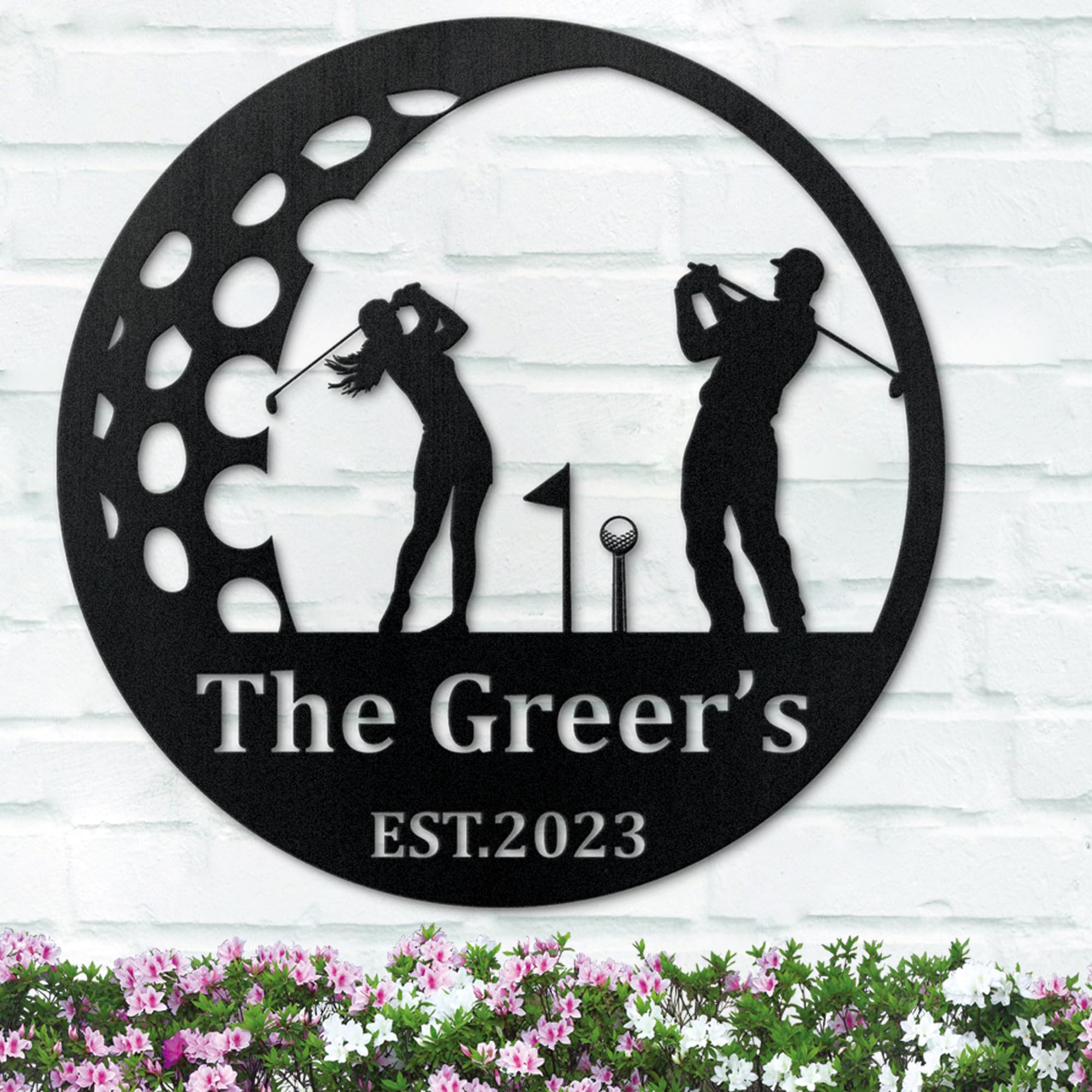 Amazon.com: SXUCUY Custom Golf Metal Sign Personalized Couple Golfing ...