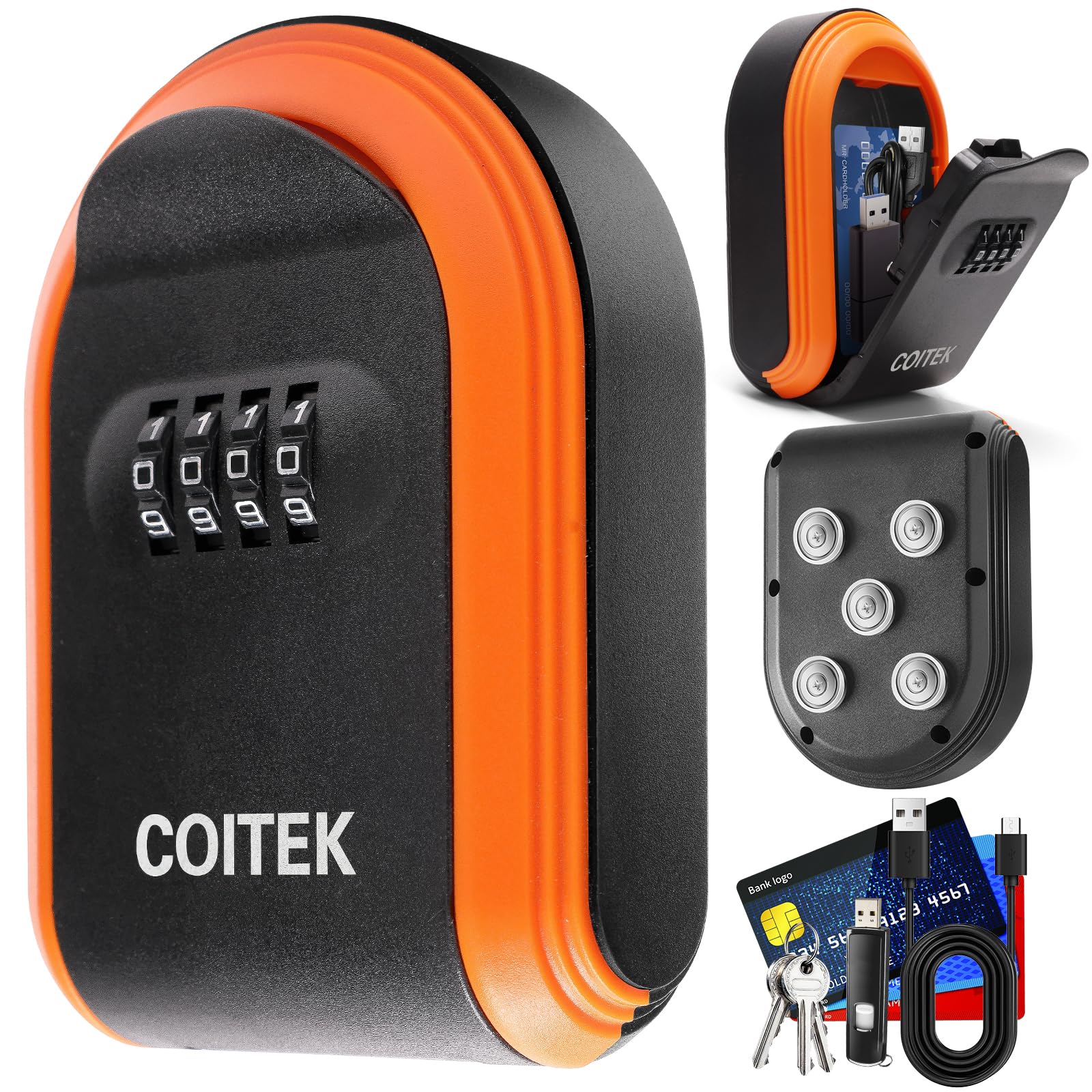 Amazon.com: Magnetic Key Holder with Lock,Magnetic Key Box with ...