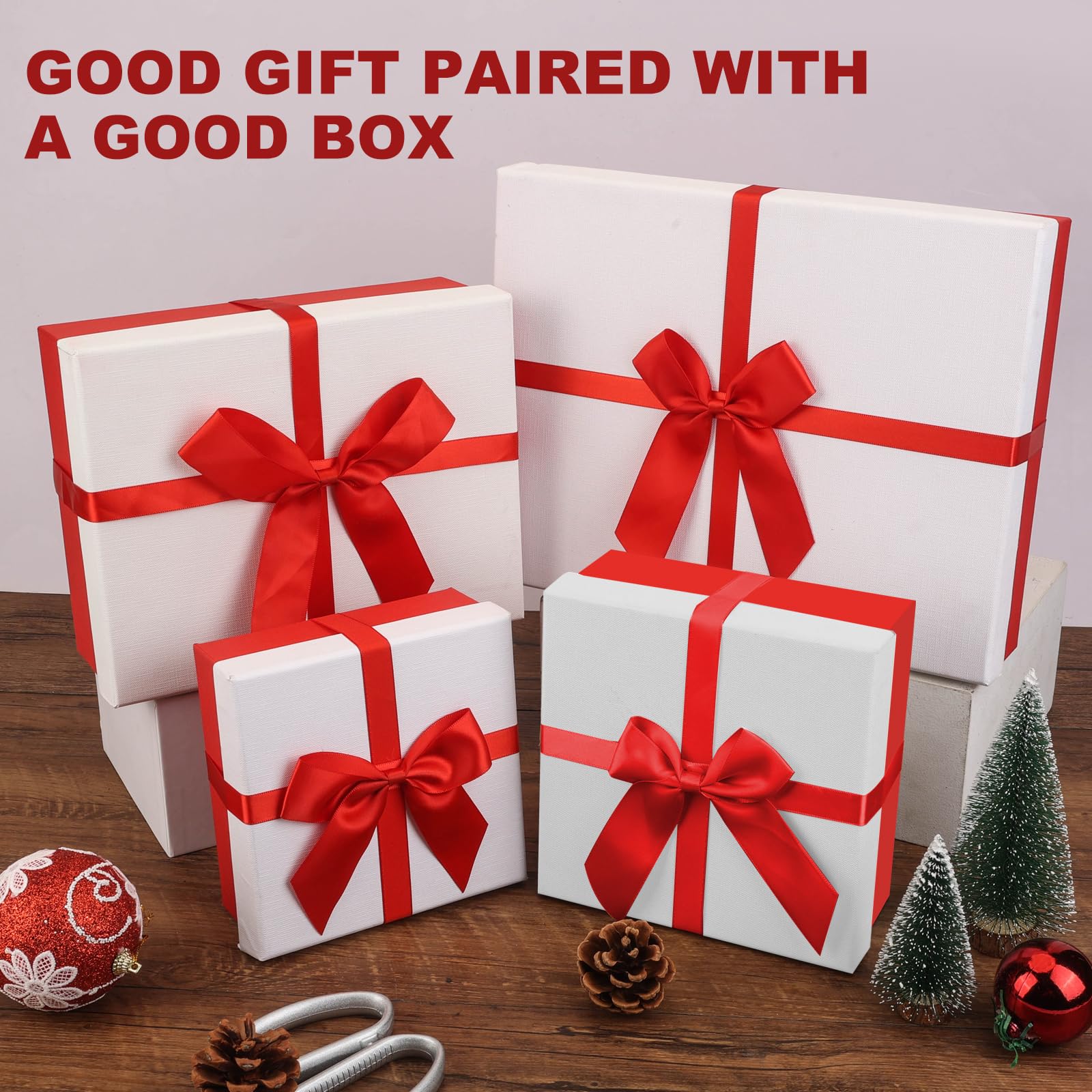 36 Pieces Christmas Red Stretch Loops with Bows Adjustable Elastic Gift ...