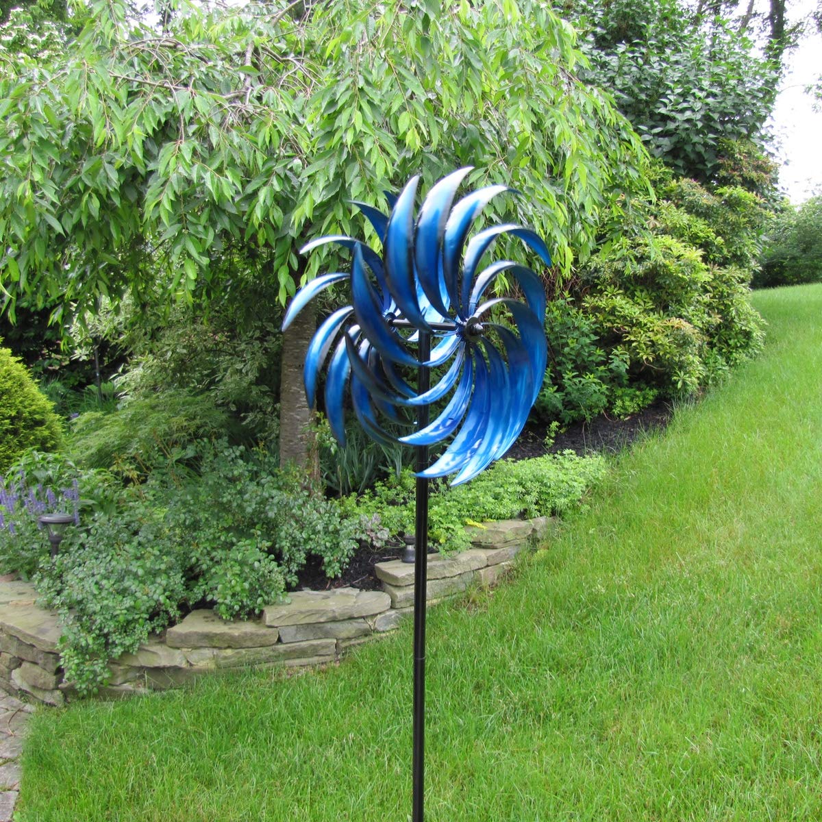 Kinetic Pinwheel Metal Garden Sculpture Plow & Hearth 6 Ft. Steel