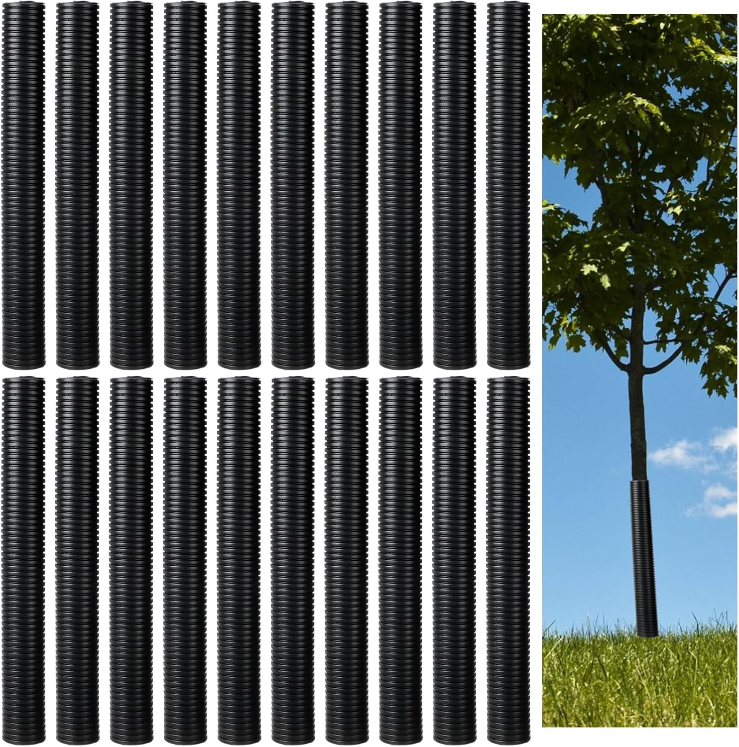 Amazon.com : Menkxi 20 Pcs Corrugated Tree Guards Saplings Tree Trunk ...