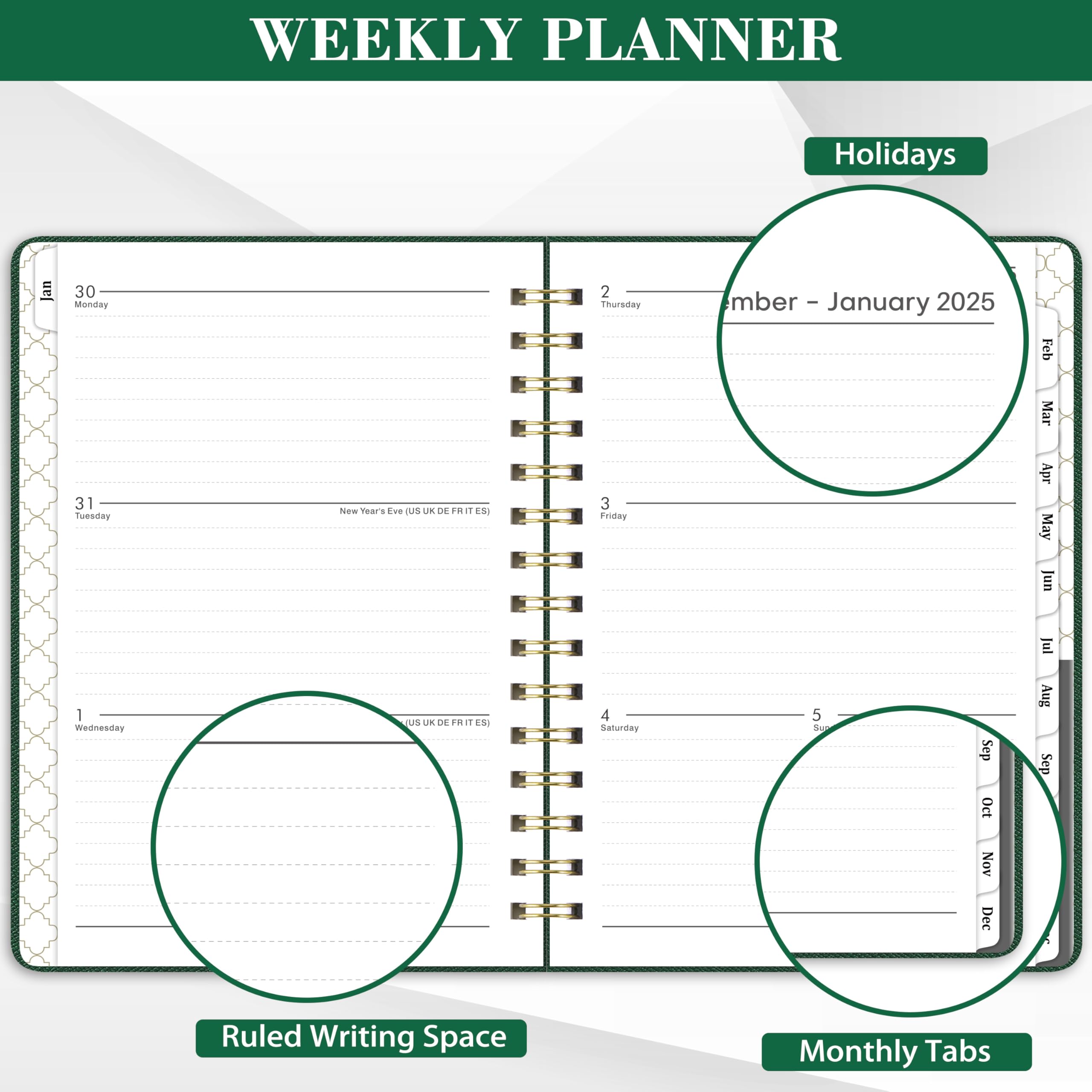Snapklik.com : 2025 Planner - JAN 2025 - DEC 2025, Planner 2025, 6.3" X ...