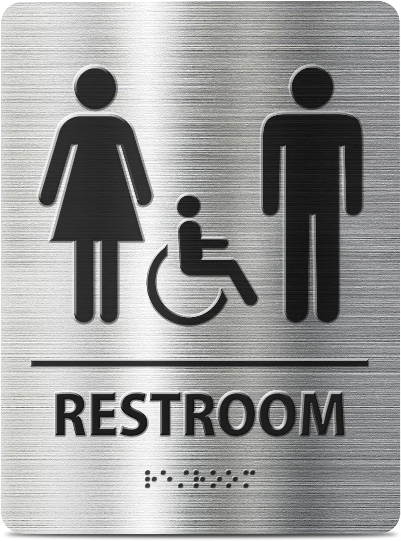 Amazon.com : ADA-Mark Modern Restroom Sign for Business - ADA Compliant ...