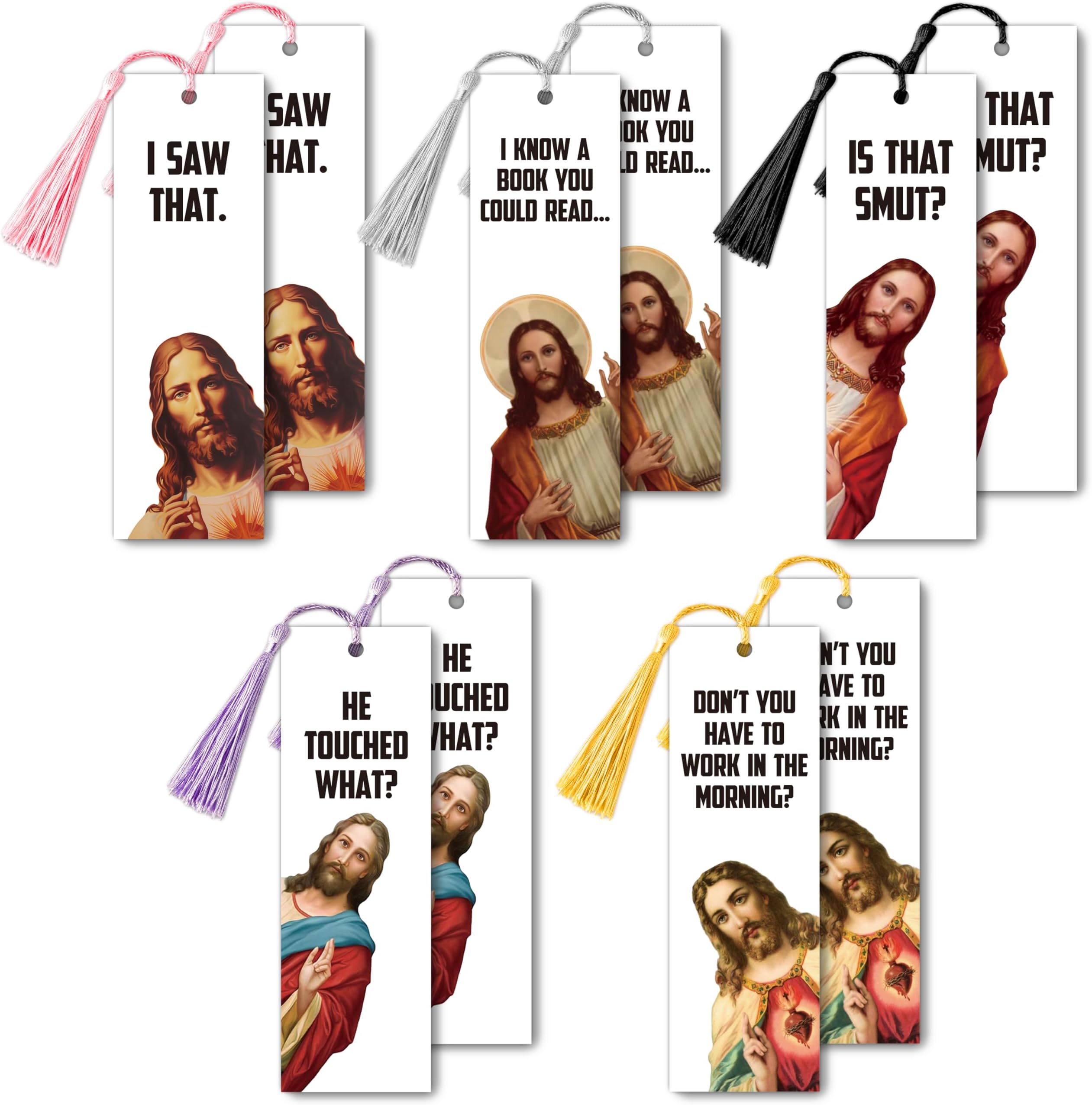 Amazon.com: Peeking Jesus is That Smut Bookmark - 10Pcs Funny Jesus is ...