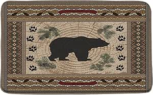 Amazon.com: RDRUVA Bear Bath Rugs Rustic Cabin Bathroom Mat Vintage Farmhouse Wild Animal ...
