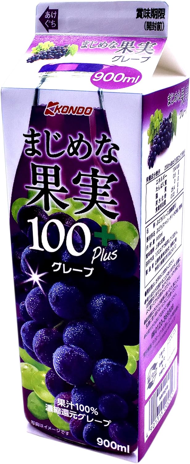 Amazon.co.jp: [冷蔵]近藤乳業 まじめな果実 グレープ100+ : 食品・飲料・お酒
